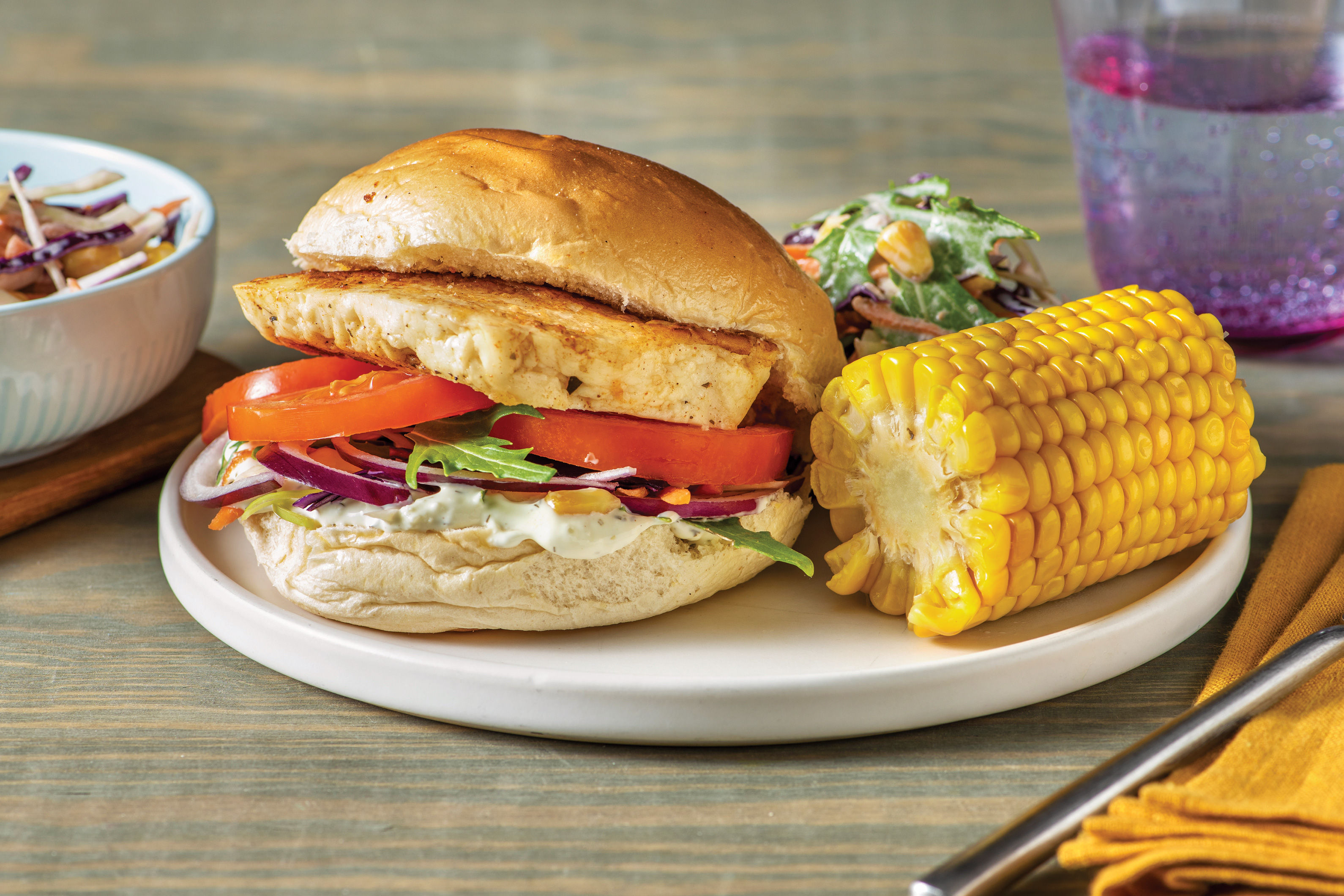 Honey-Glazed Haloumi Burger Recipe | HelloFresh