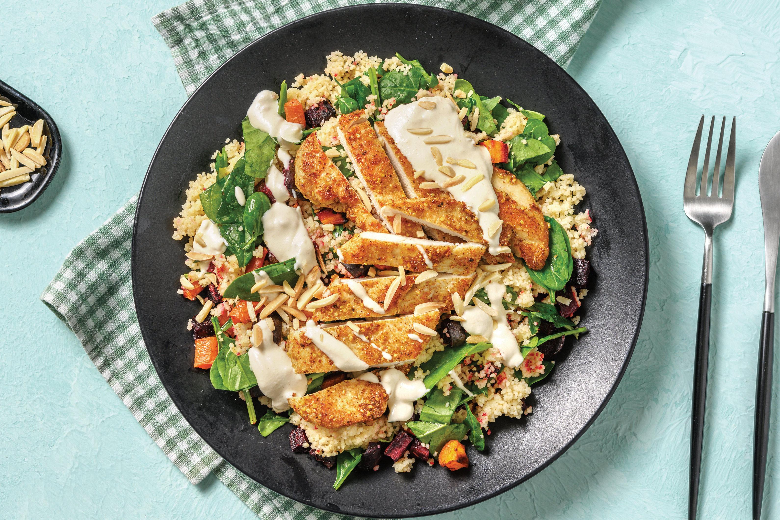Dukkah-Crusted Chicken & Veggie Couscous Recipe | HelloFresh