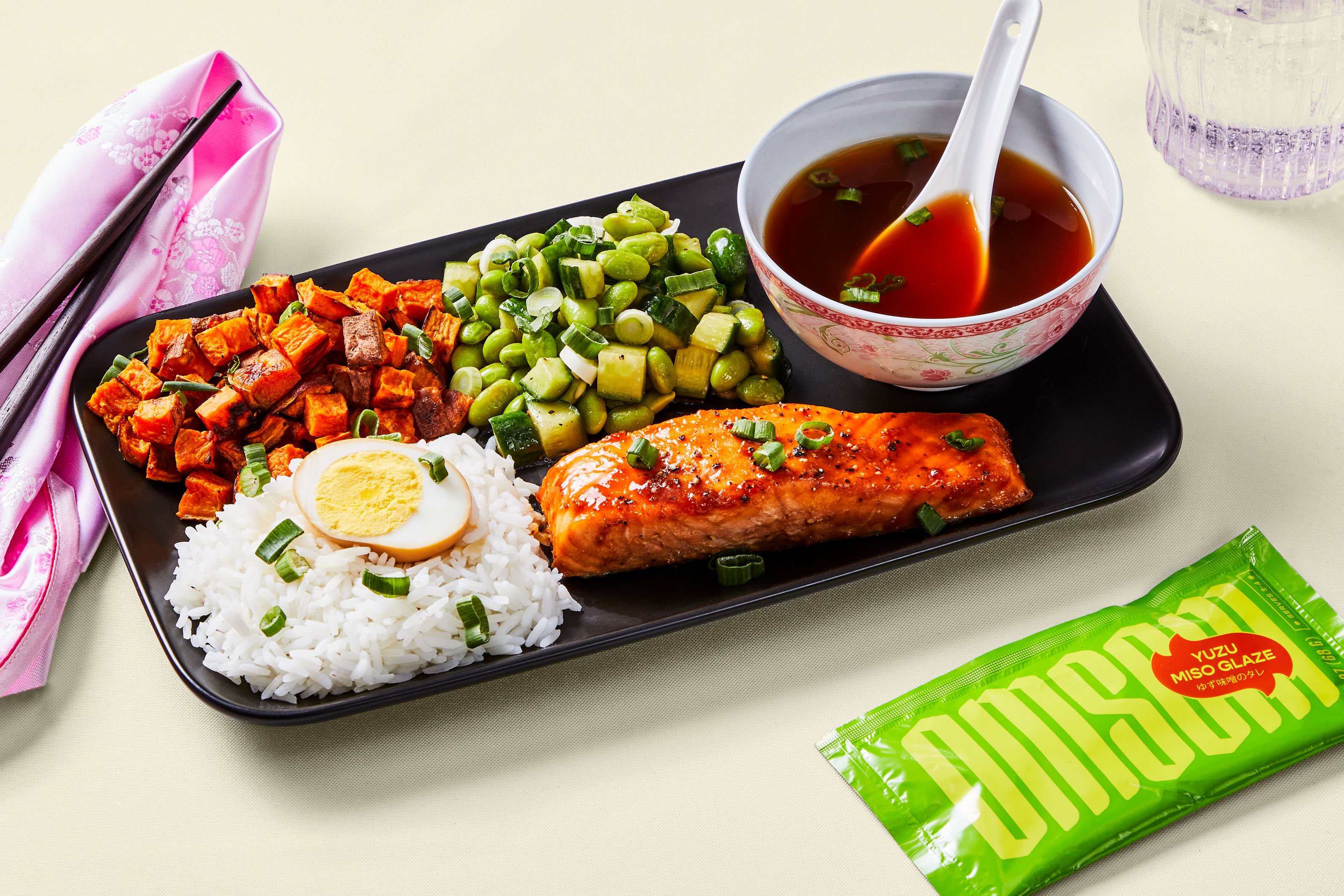 Omsom Yuzu Miso-Glazed Salmon Bento Recipe | HelloFresh