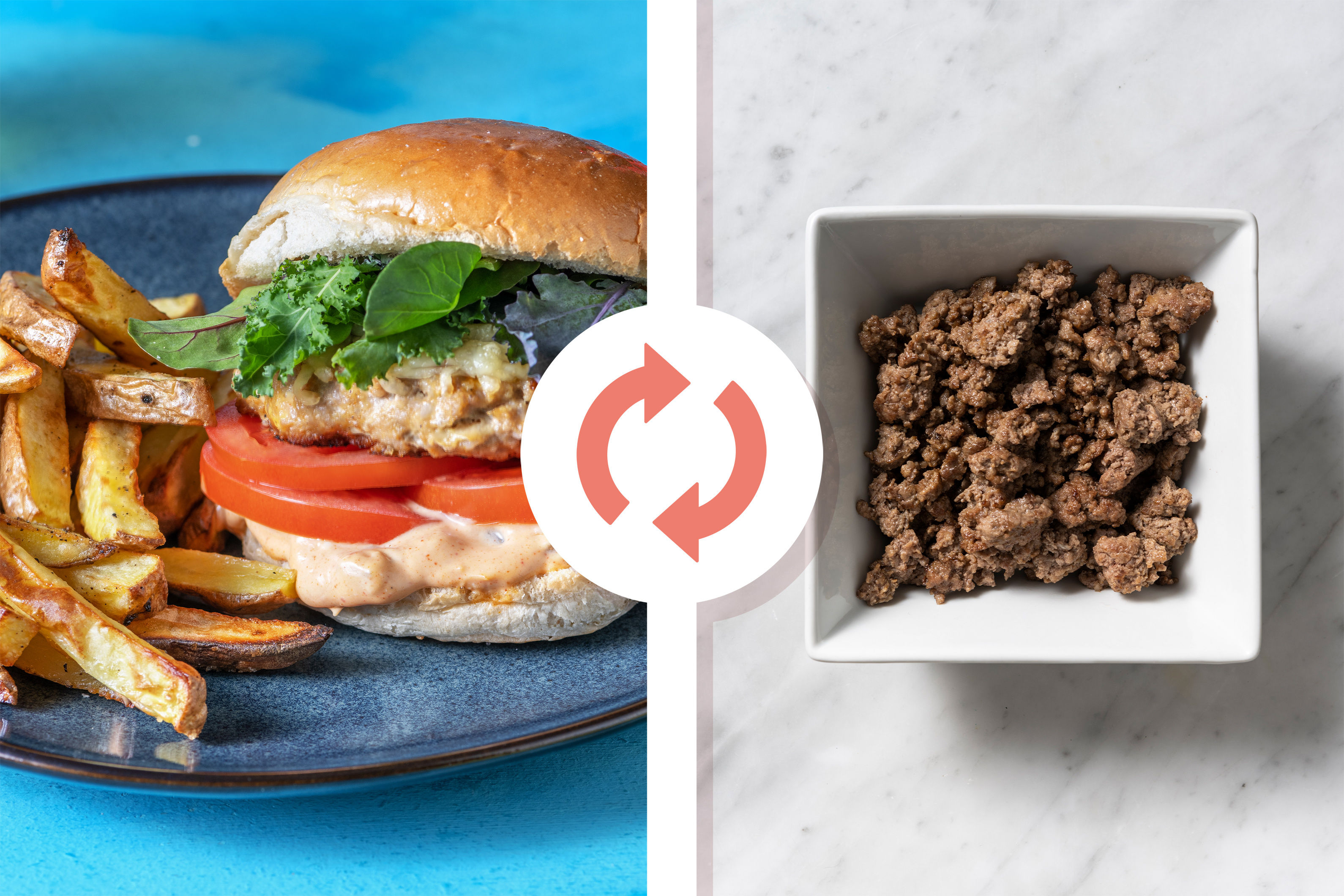 Paddy's Cheesy Spiced Beef Burger with Fries Recipe | HelloFresh