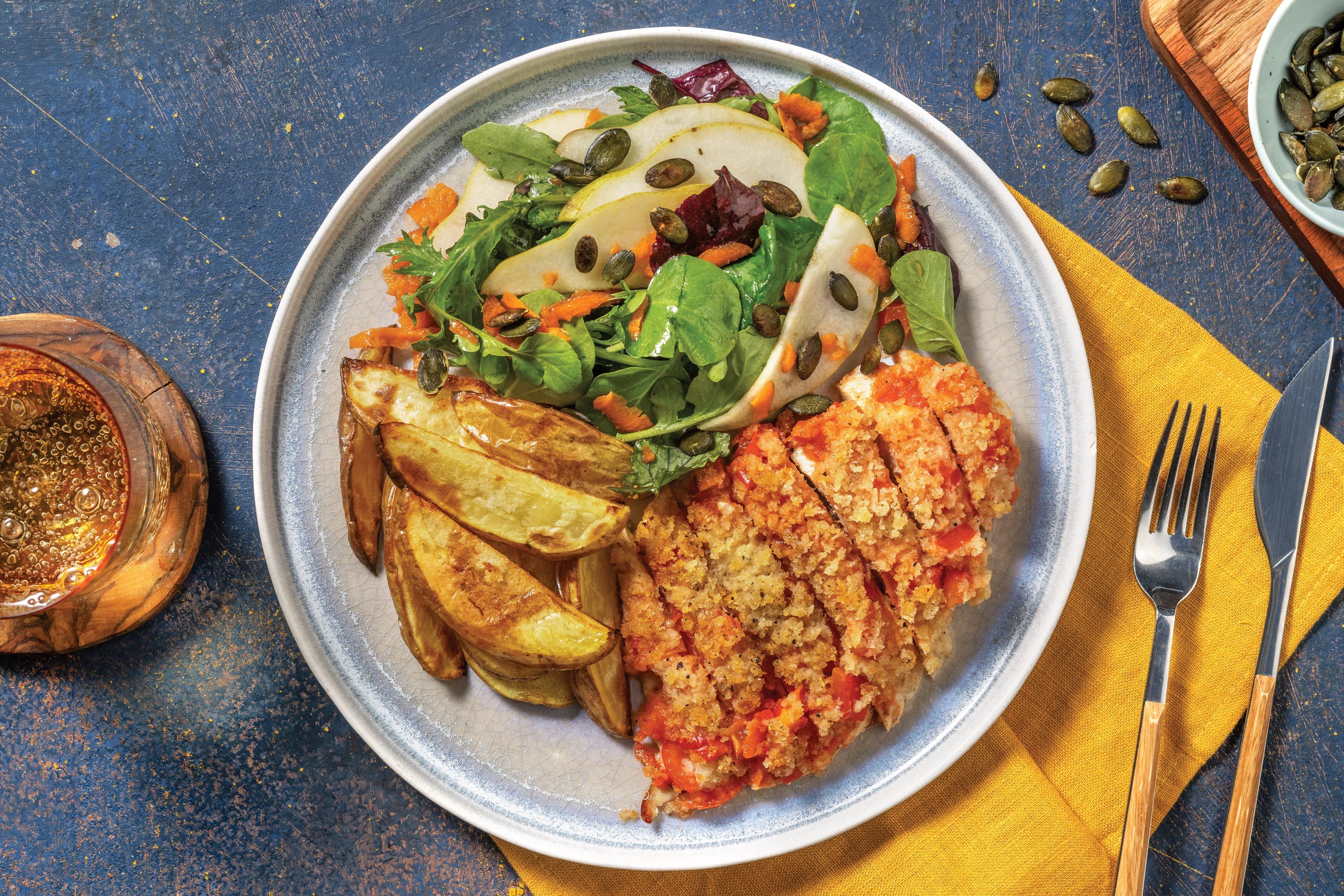Parmesan-Crusted Chicken & Potato Wedges Recipe | HelloFresh