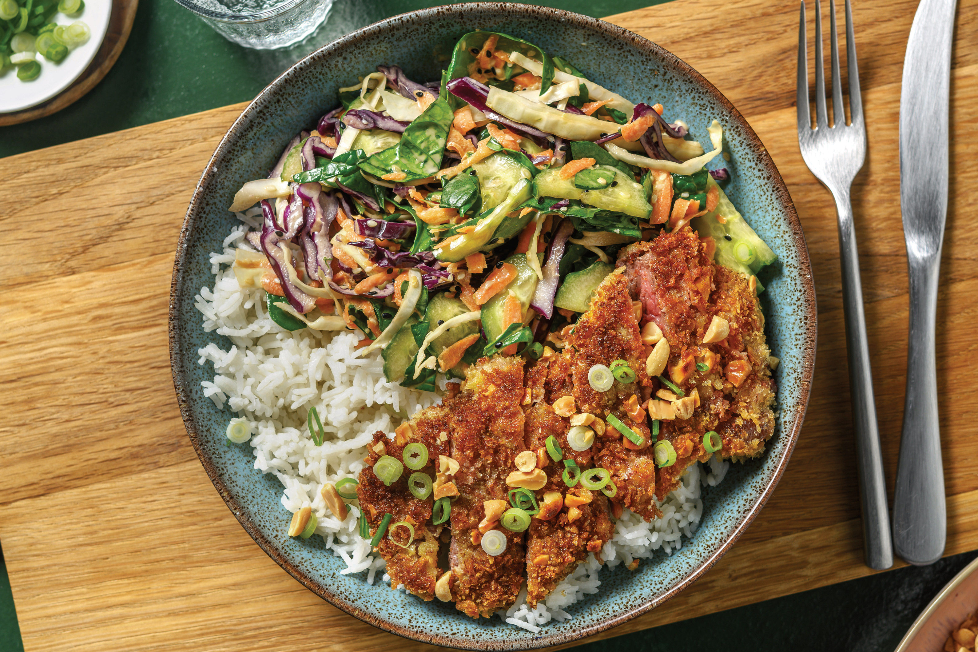 Peanut-Crumbed Beef Schnitzel & Japanese-Style Cucumber Slaw Recipe ...