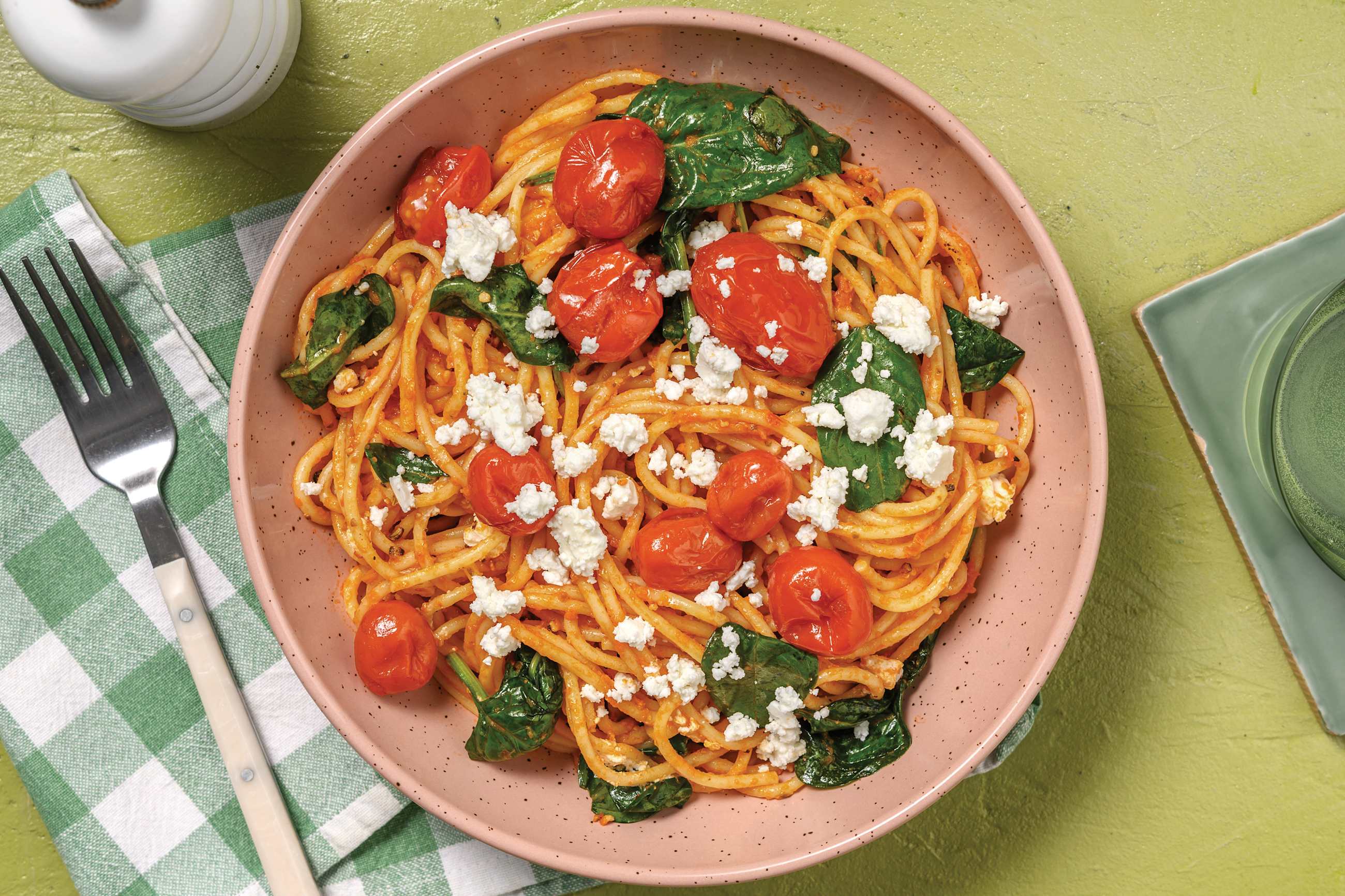 Goat Cheese & Pesto Spaghetti Recipe | HelloFresh