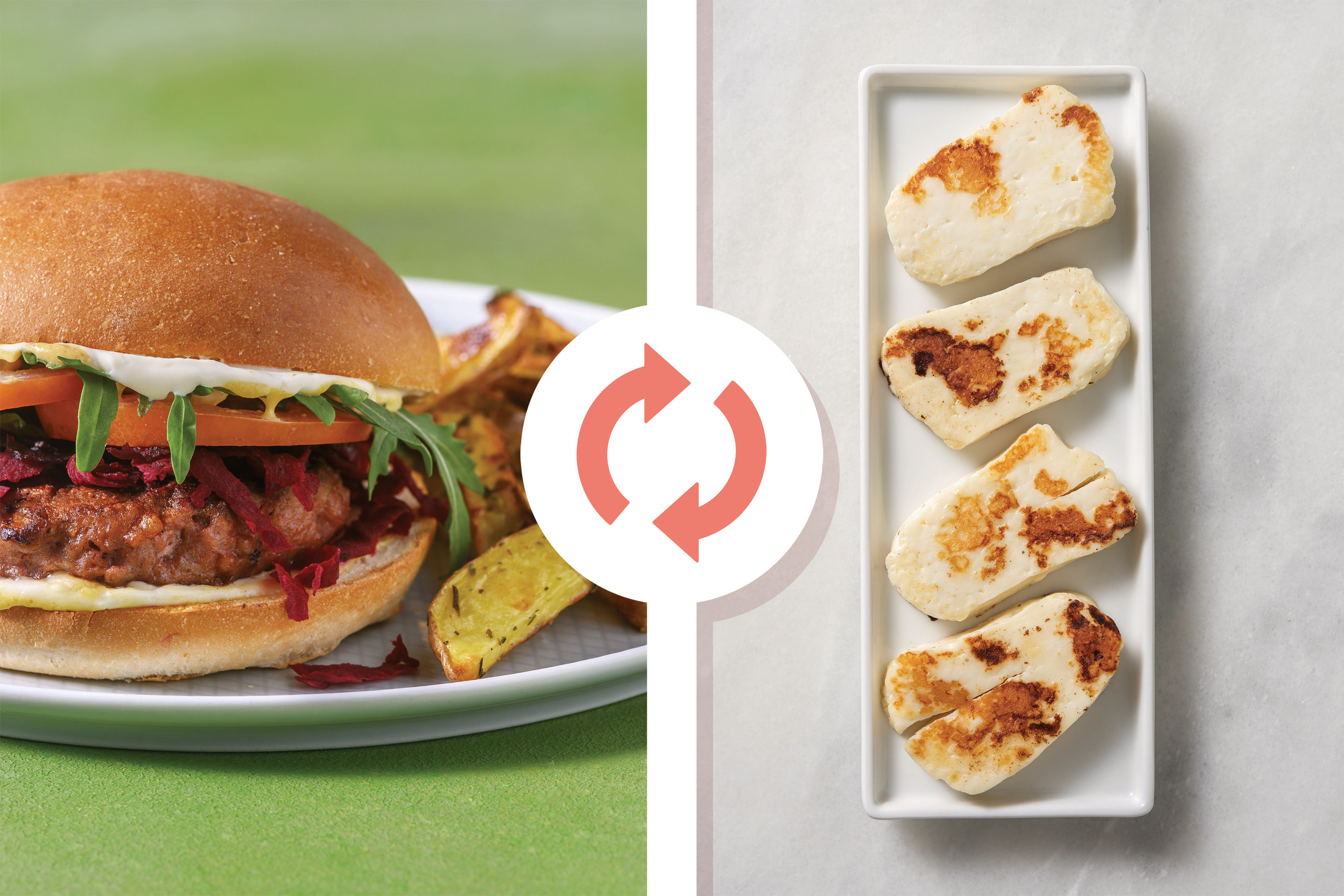 Haloumi Burger & Herby Fries Recipe | HelloFresh