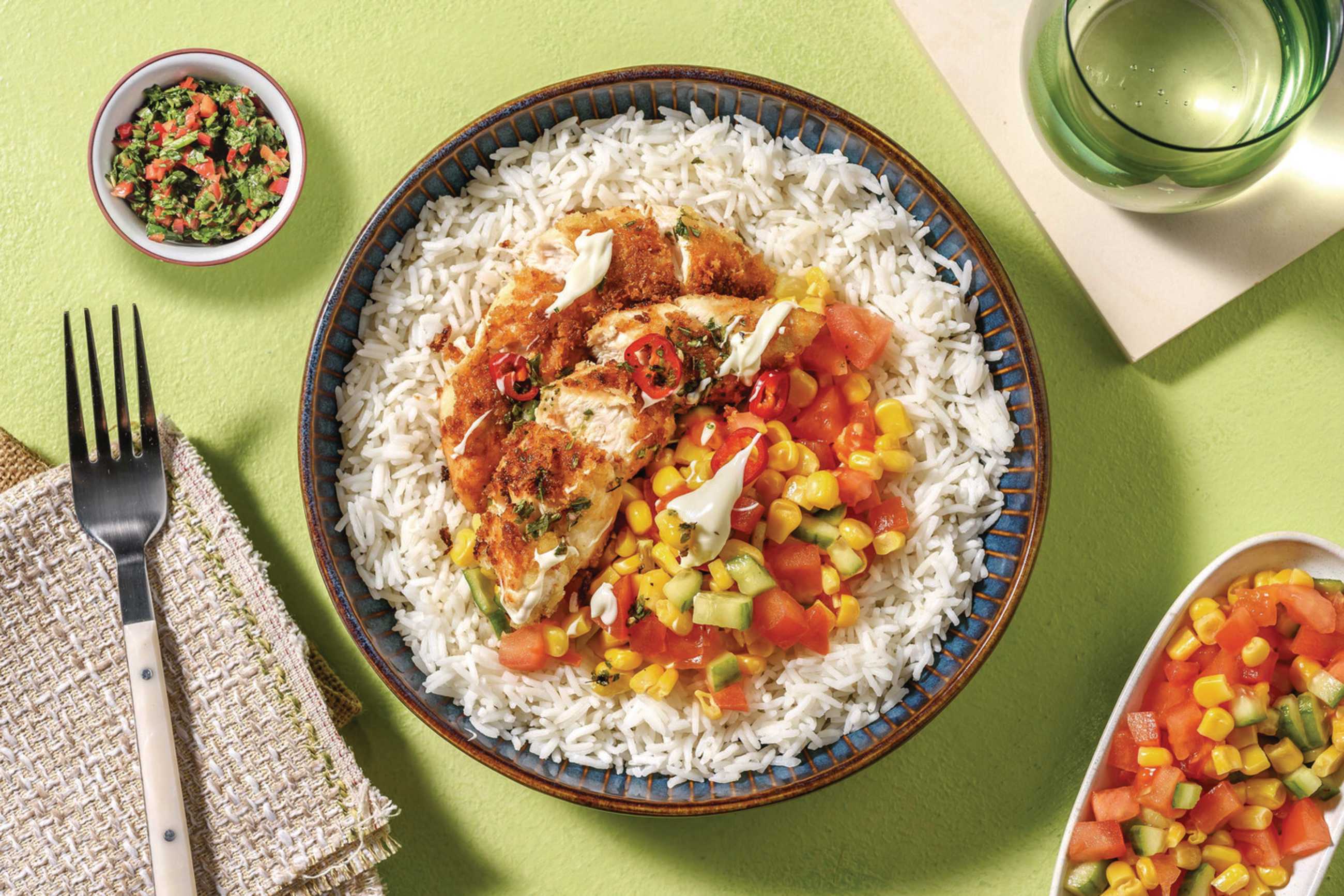 Plant-Based Chick'n & Charred Corn Salsa Recipe | HelloFresh