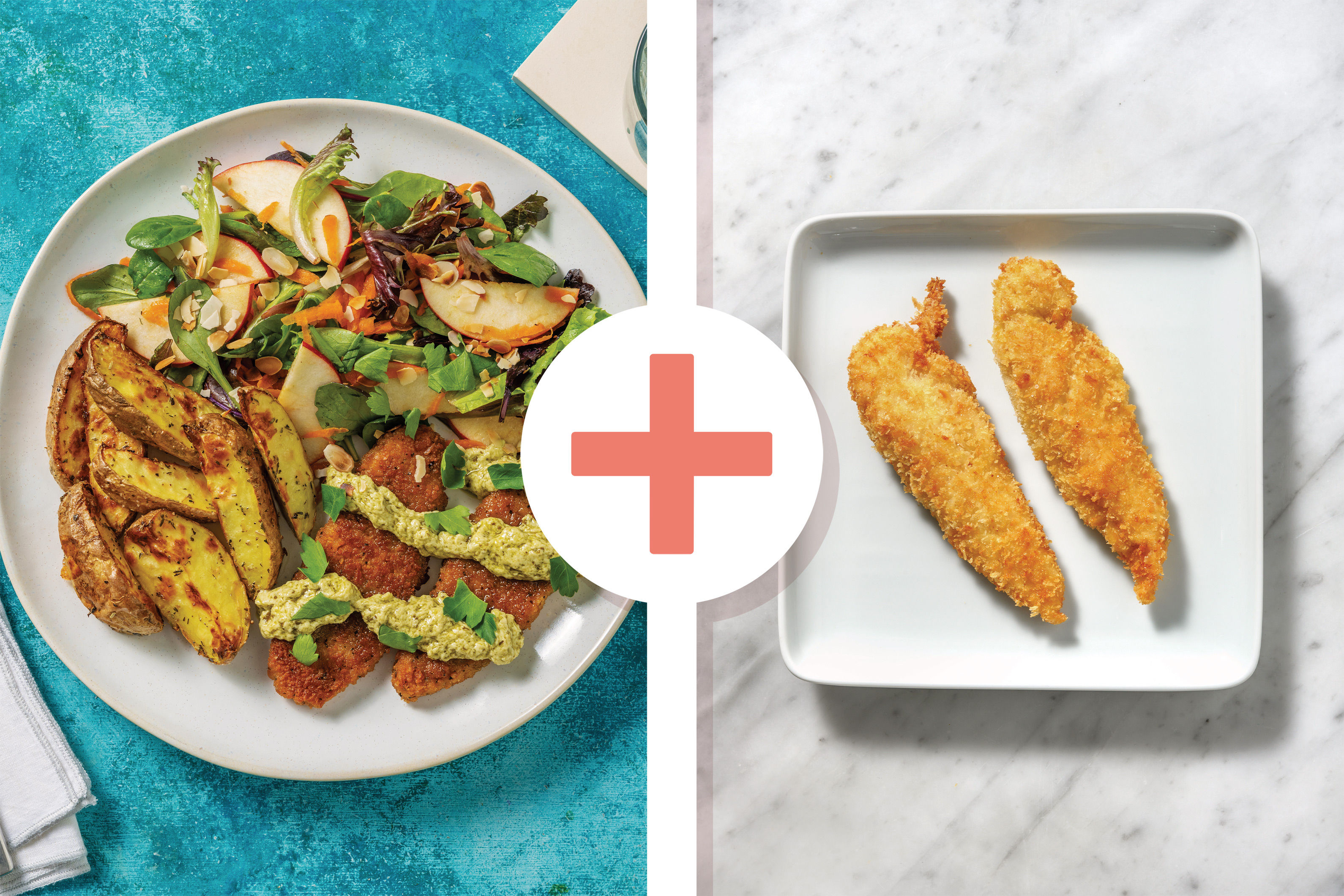Quick Double Plant-Based Chick'n & Herby Wedges Recipe | HelloFresh