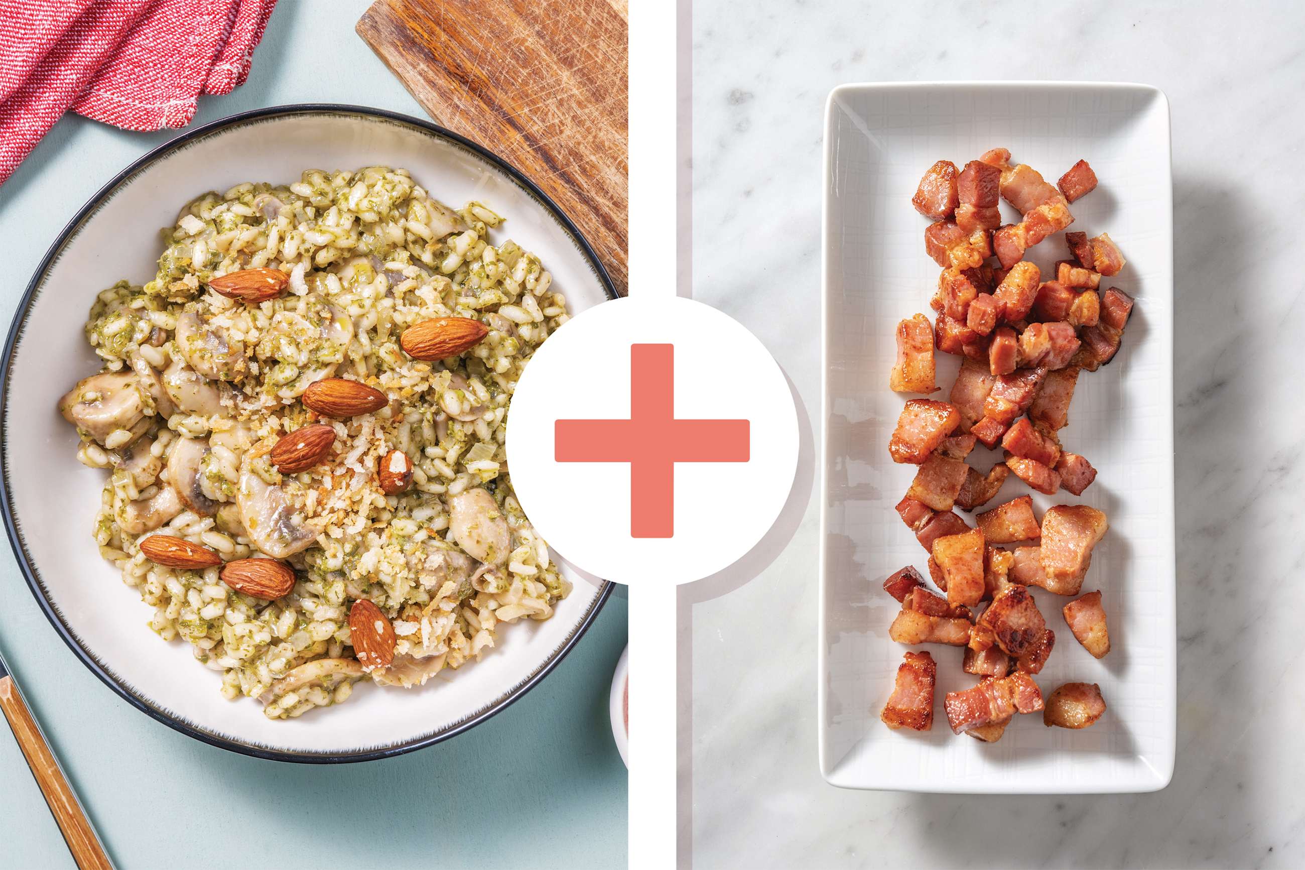 Pesto, Bacon & Mushroom Risotto Recipe | HelloFresh