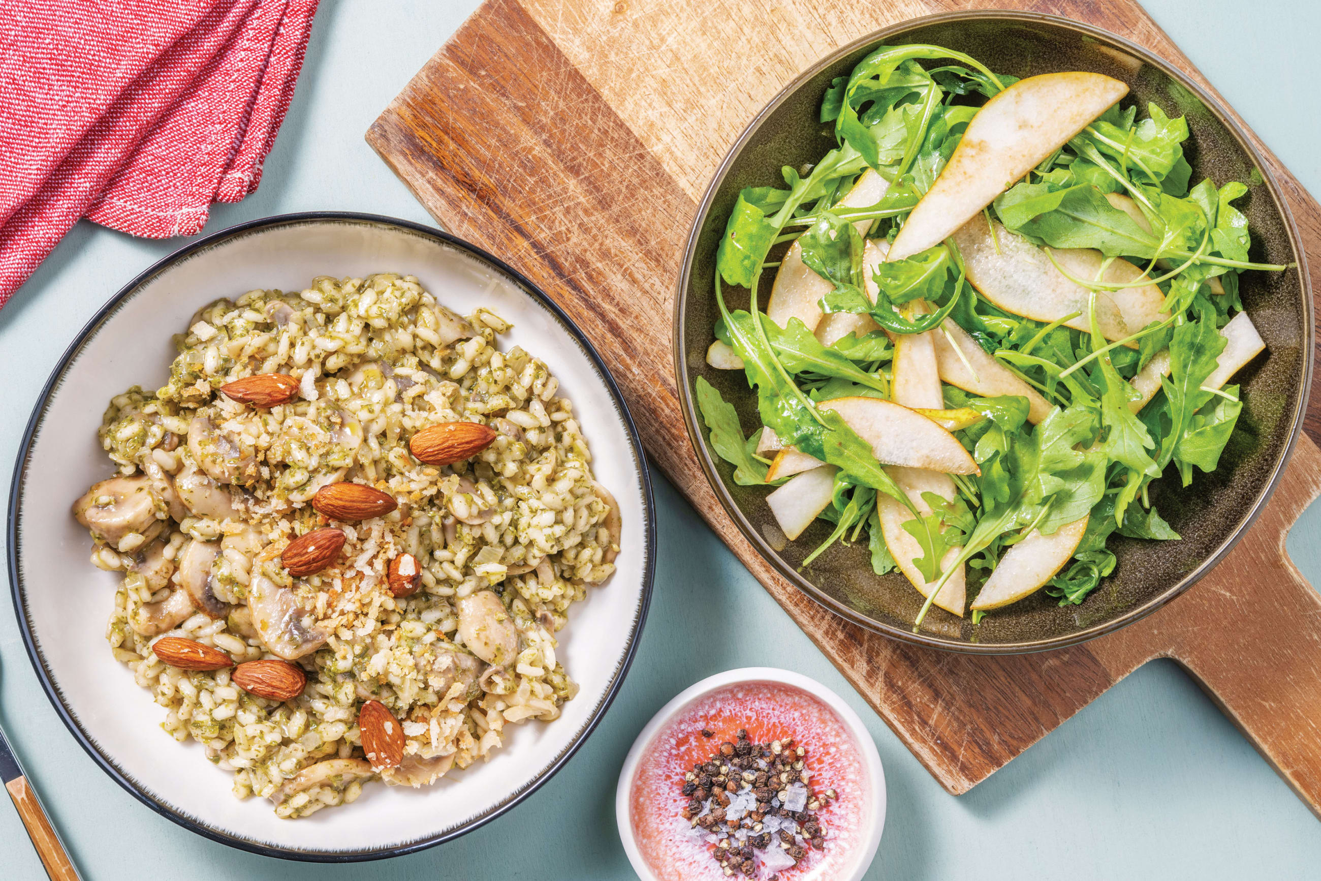 Pesto, Chicken & Mushroom Risotto Recipe | HelloFresh