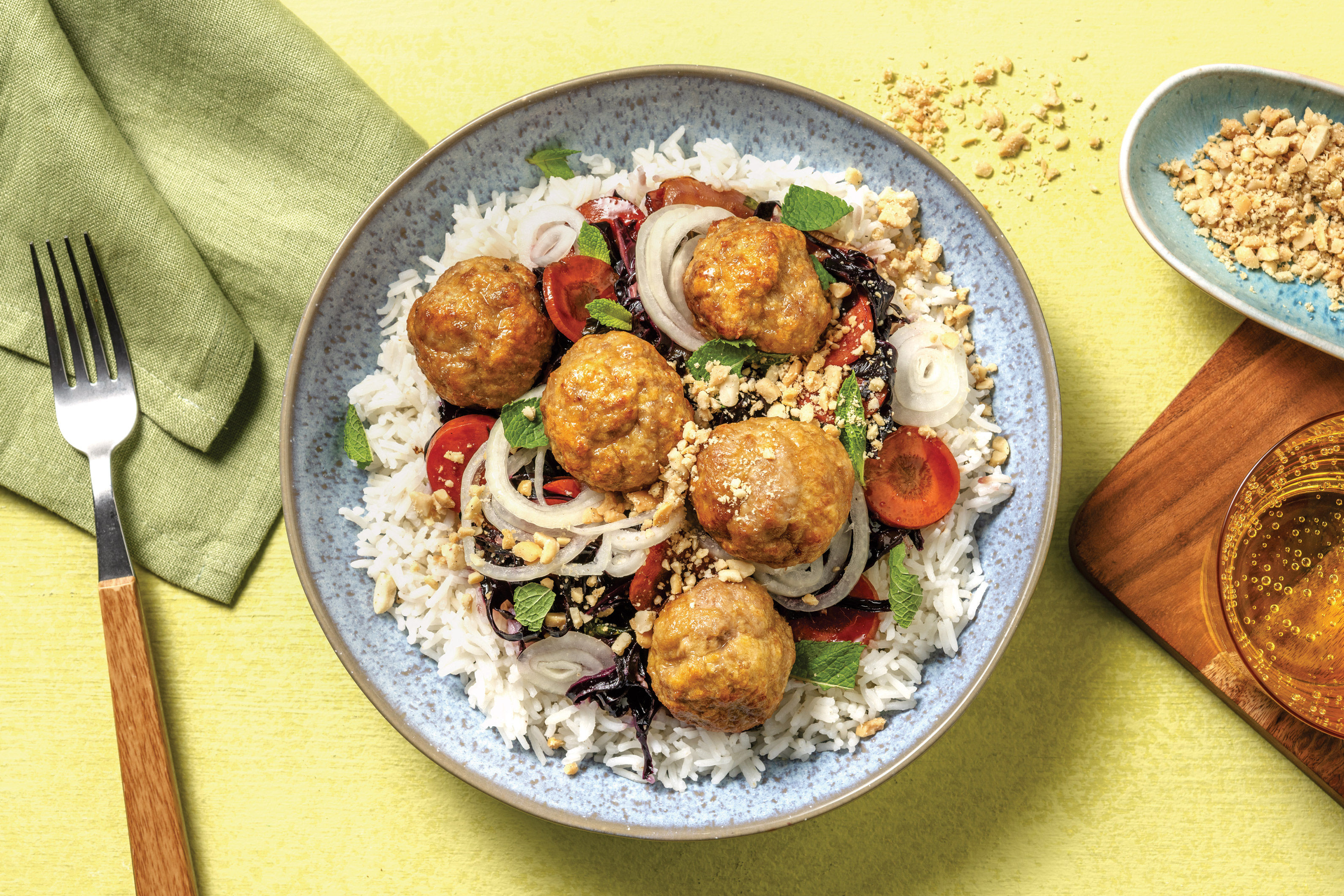 Pork Bun Cha & Garlic Rice Bowl Recipe | HelloFresh