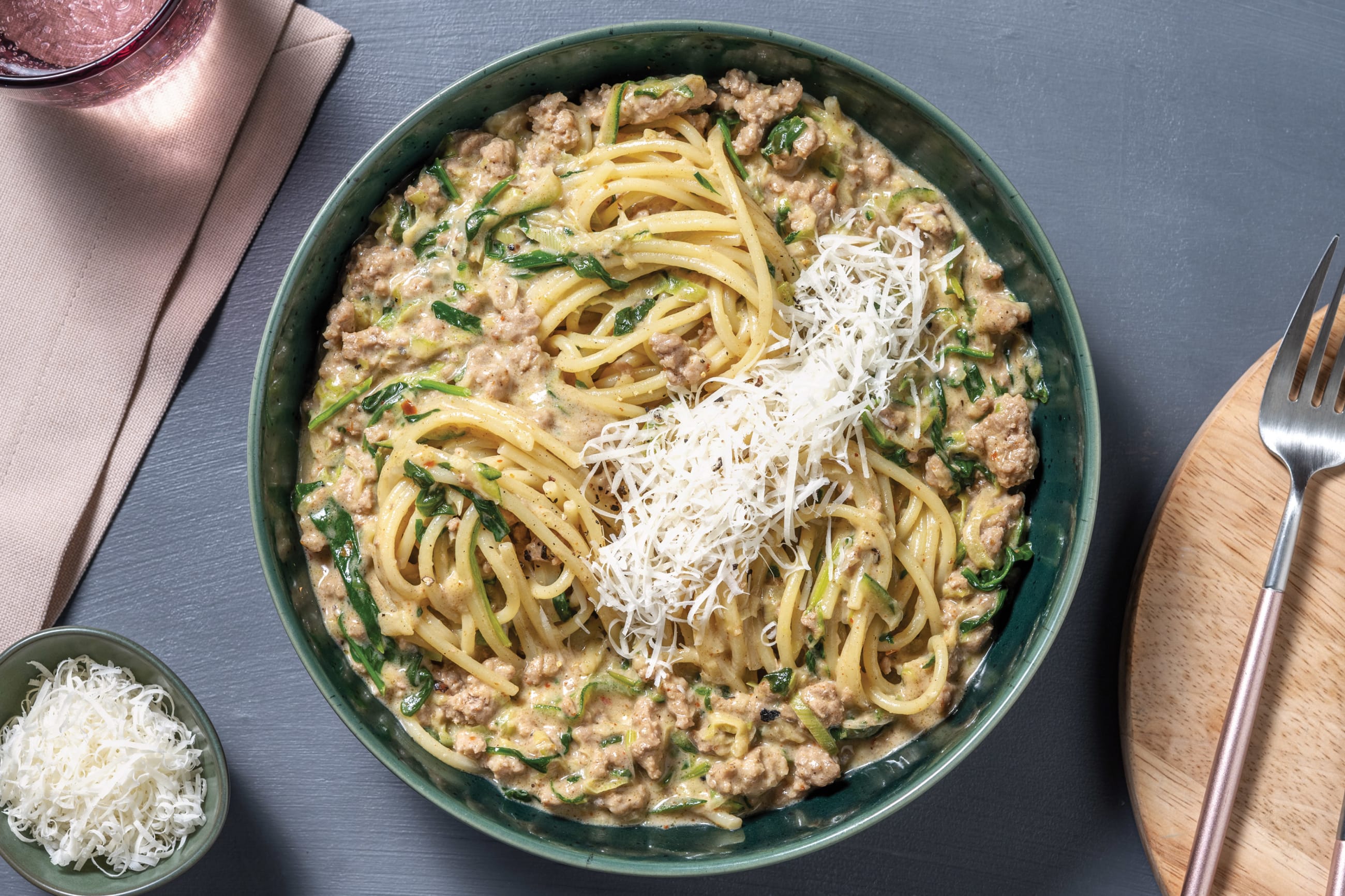 Creamy Pork & Courgette Spaghetti Recipe | HelloFresh