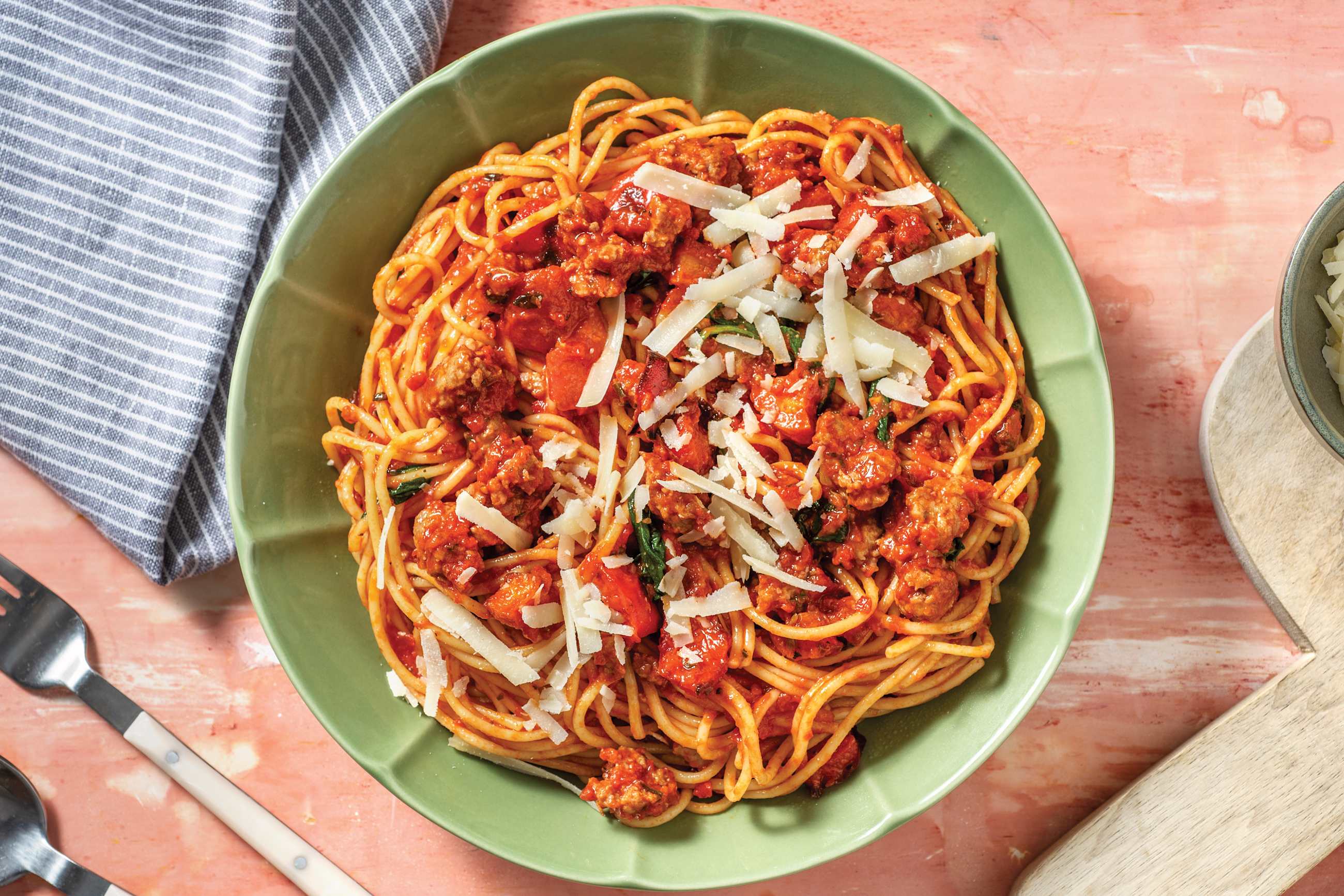 Pork & Roasted Veggie Spaghetti Recipe | HelloFresh