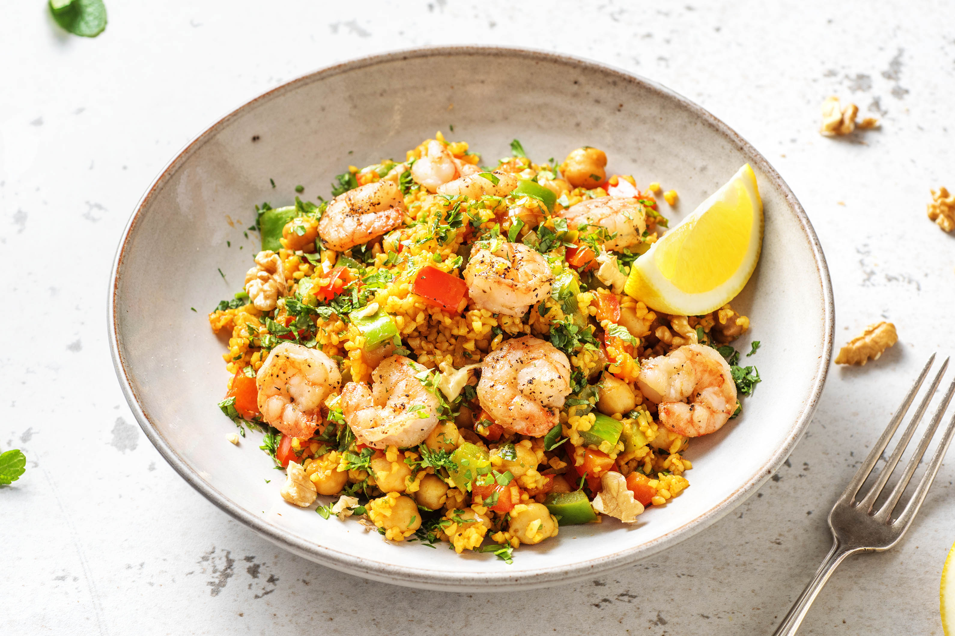 Lean and Clean Prawn Chickpea Jumble Recipe | HelloFresh