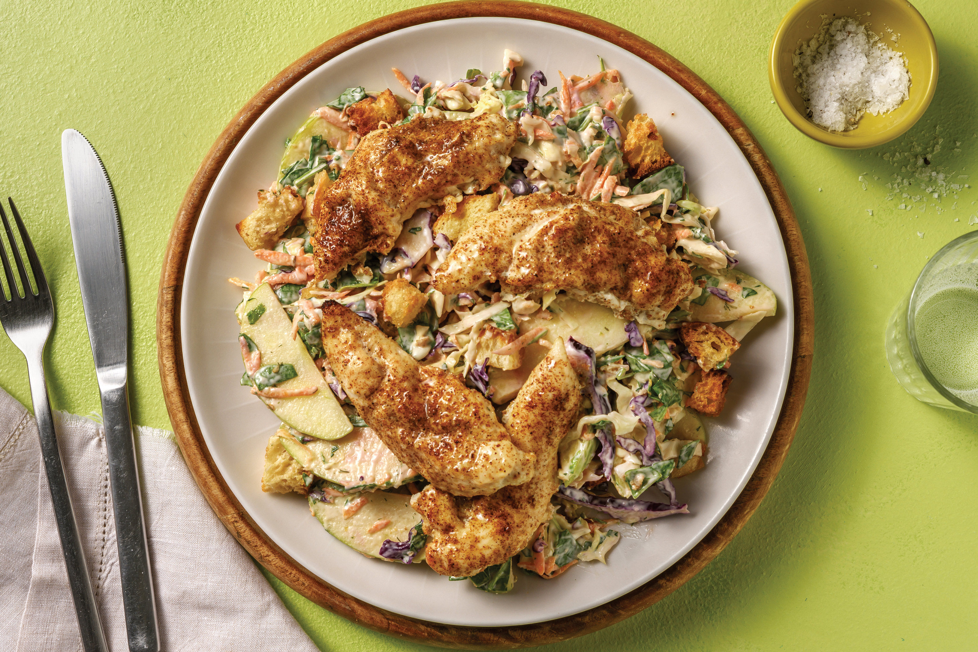 Quick Herbed Chicken & Creamy Slaw Recipe | HelloFresh