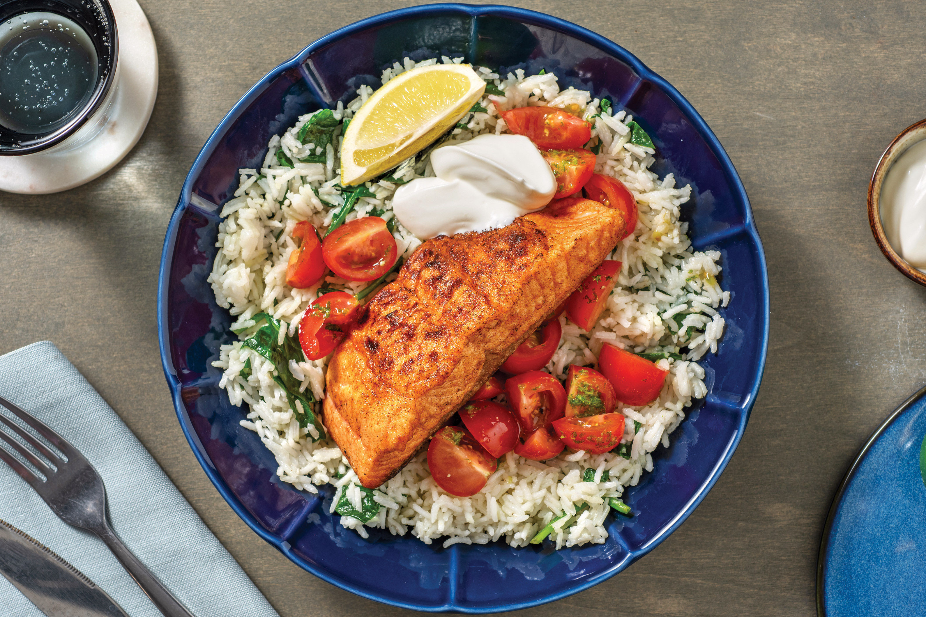 Easy Baja Salmon & Garlic Rice Recipe | HelloFresh
