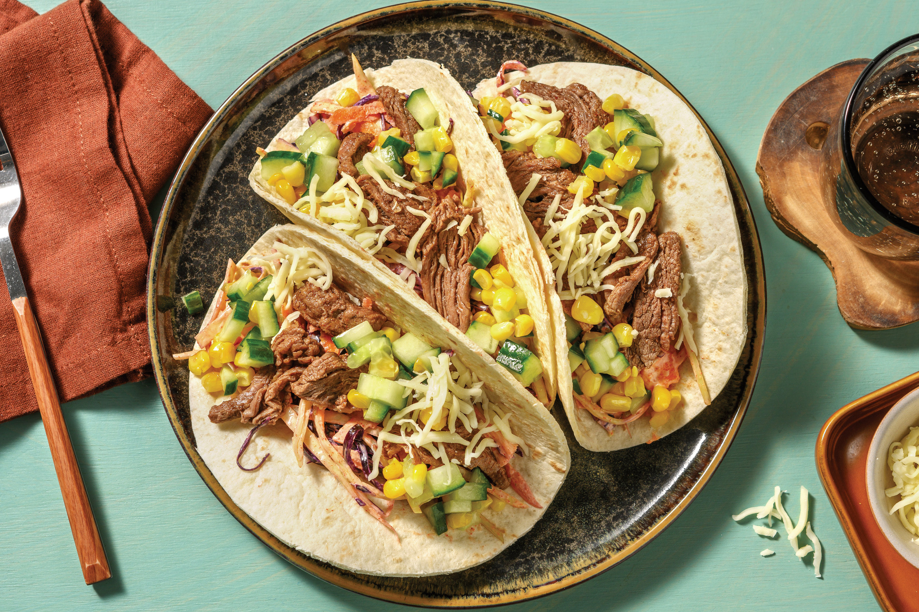 Quick Spiced Beef & Cheddar Tacos Recipe | HelloFresh