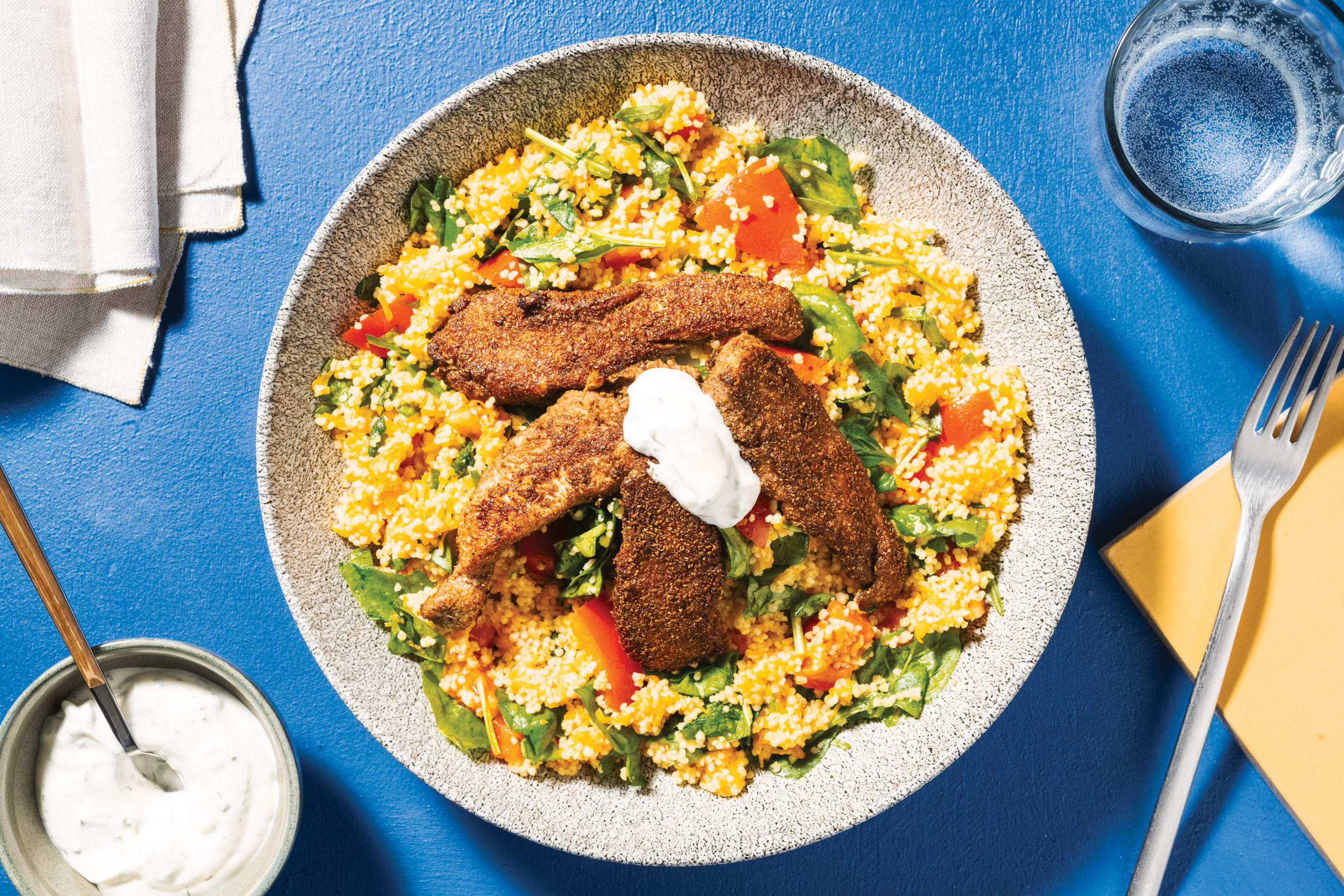 HelloHero: Chicken Strips & Rainbow Couscous Recipe | HelloFresh