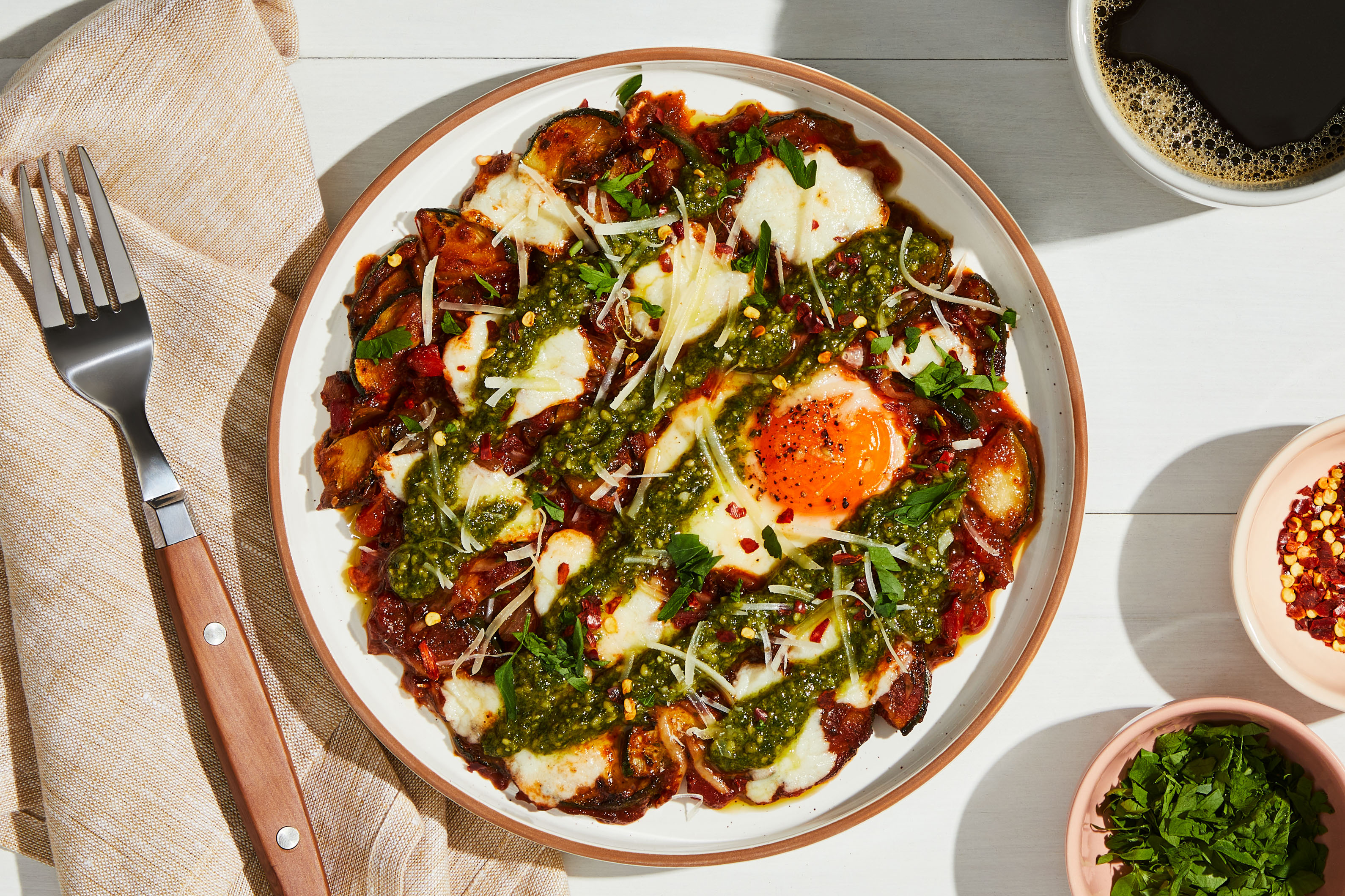 Red Pepper & Egg Shakshuka with Pesto Recipe | HelloFresh