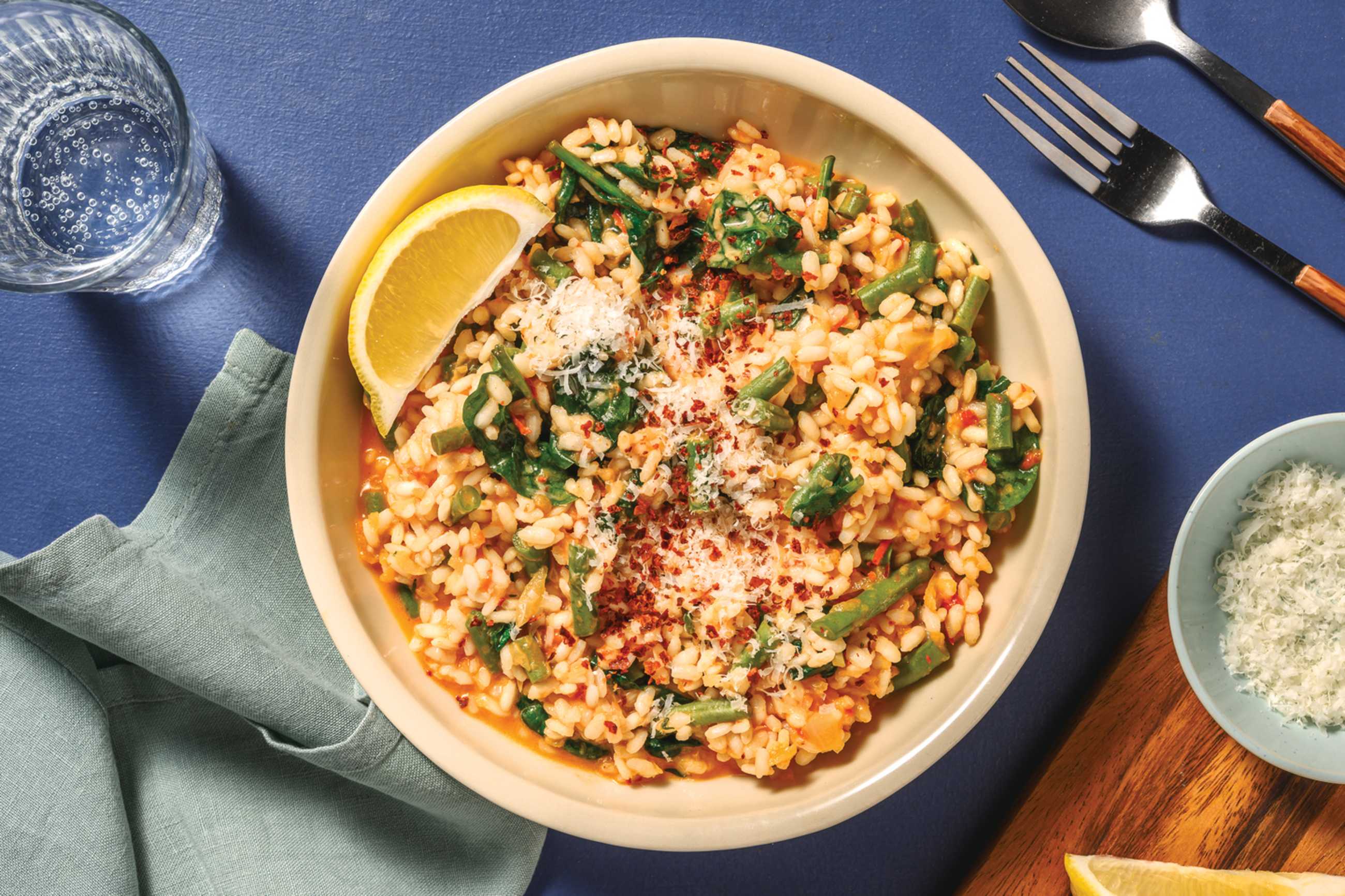 Red Pesto, Plant-Based Mince & Veggie Risotto Recipe | HelloFresh