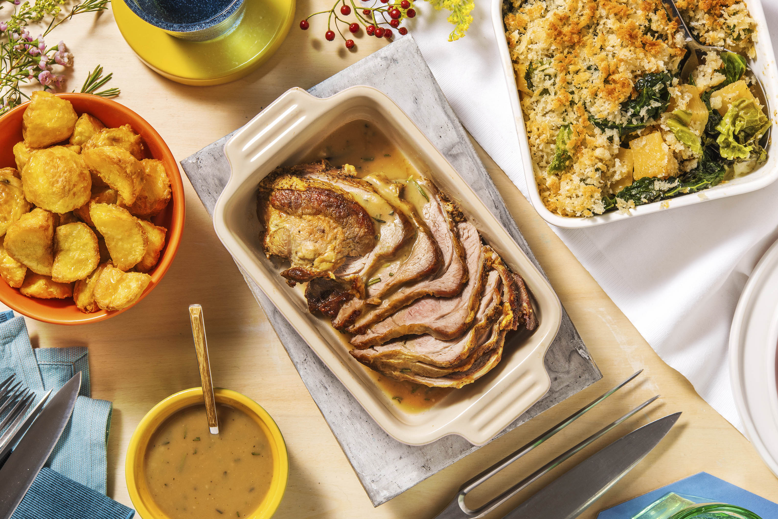 Lamb and Cabbage Gratin with Roasties Recipe | HelloFresh
