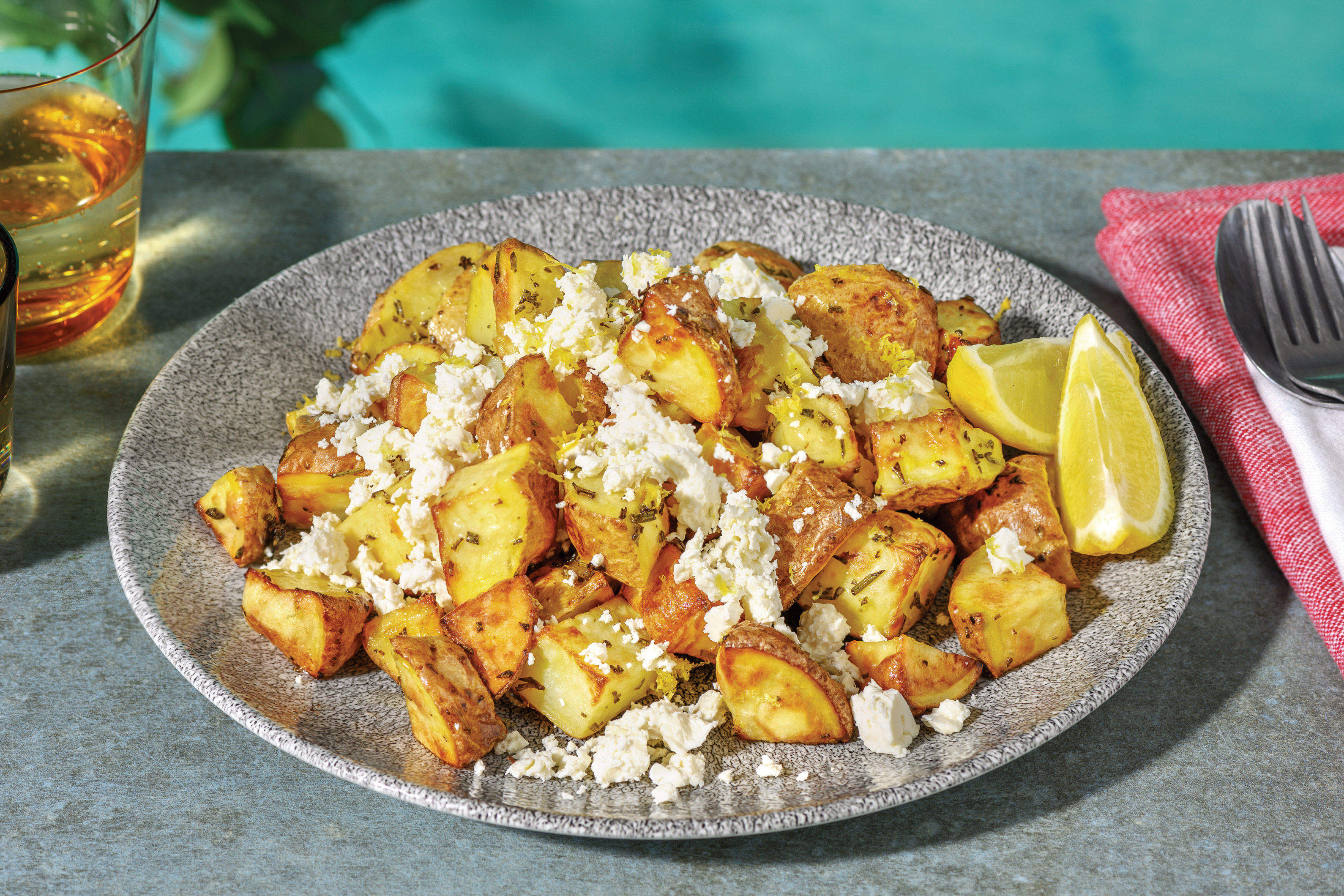 Zesty Roasted Potatoes & Crumbly Cheese Recipe | HelloFresh