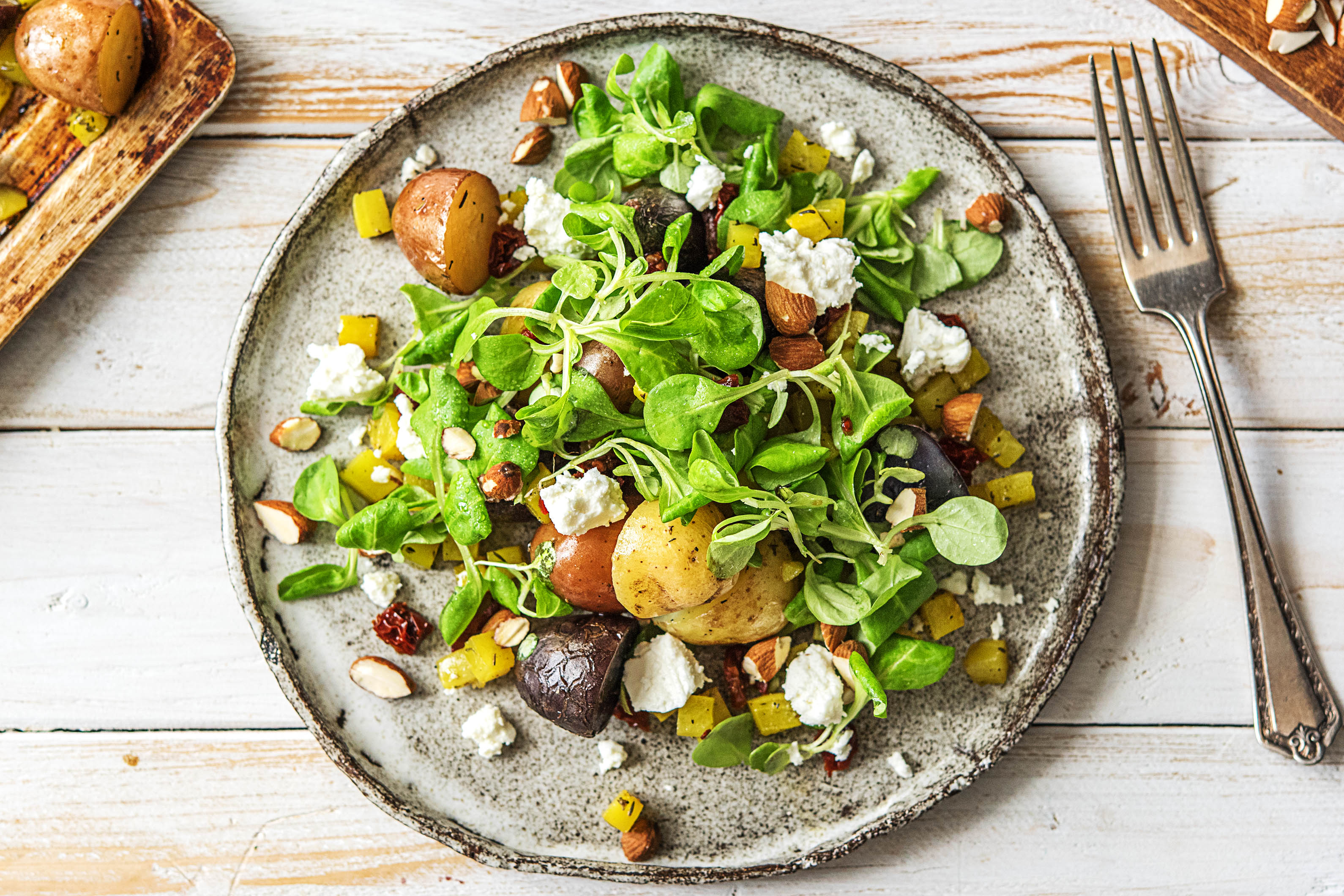 Salade van regenboogkrieltjes, gele biet en feta Recept | HelloFresh
