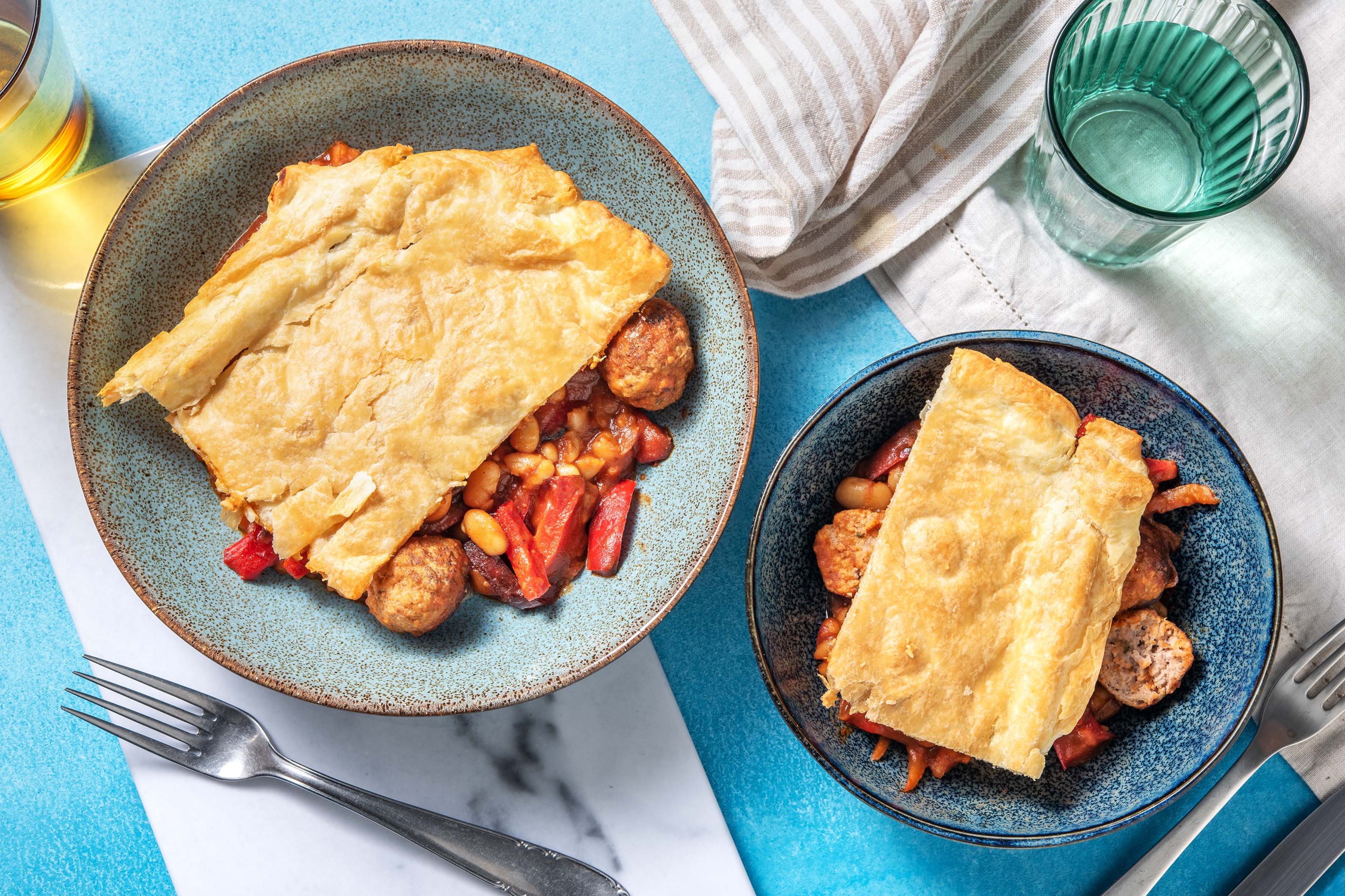 Sausage Meatball and Borlotti Bean Pie Recipe | HelloFresh