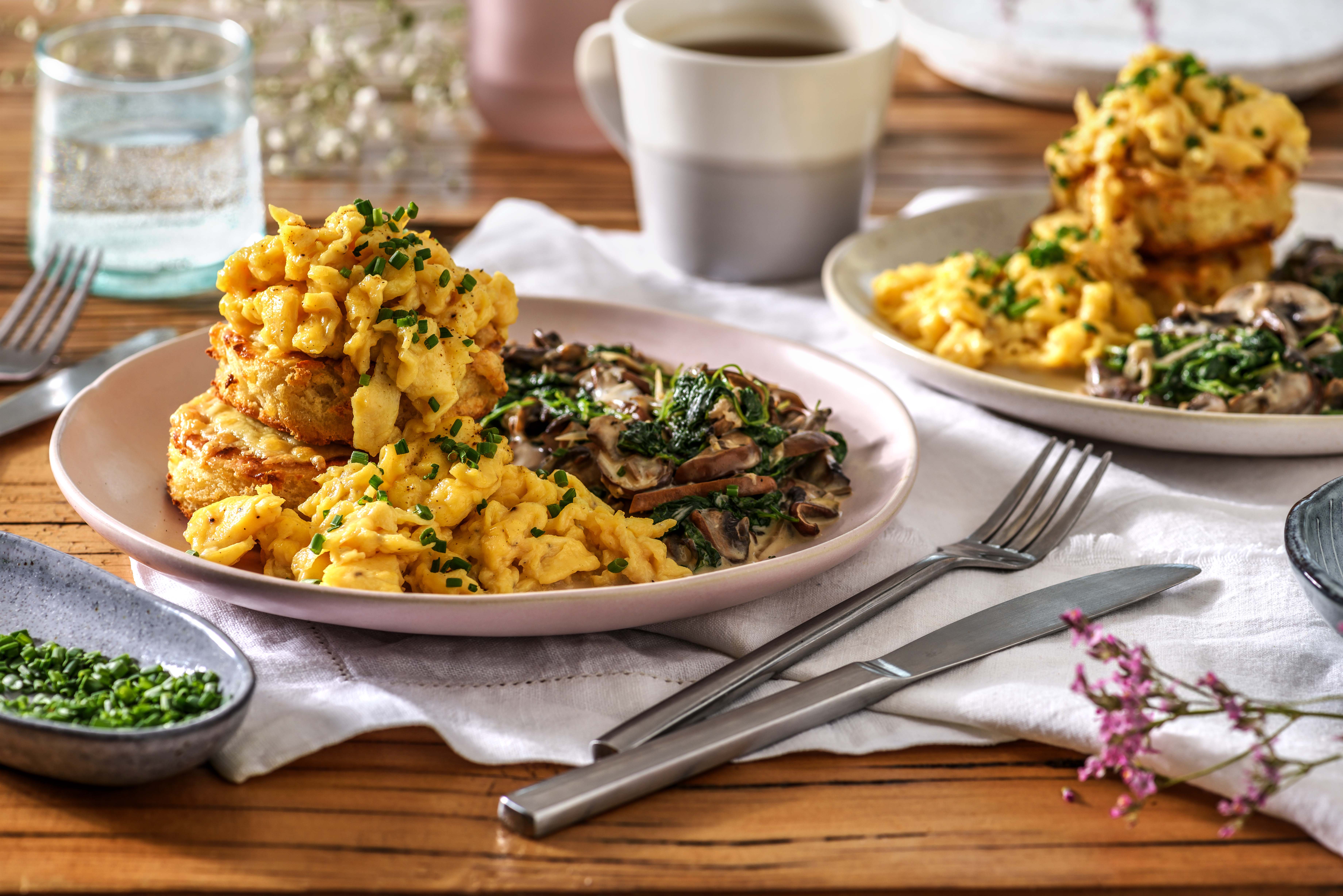Scrambled Eggs and Cheesy Crumpets Recipe | HelloFresh