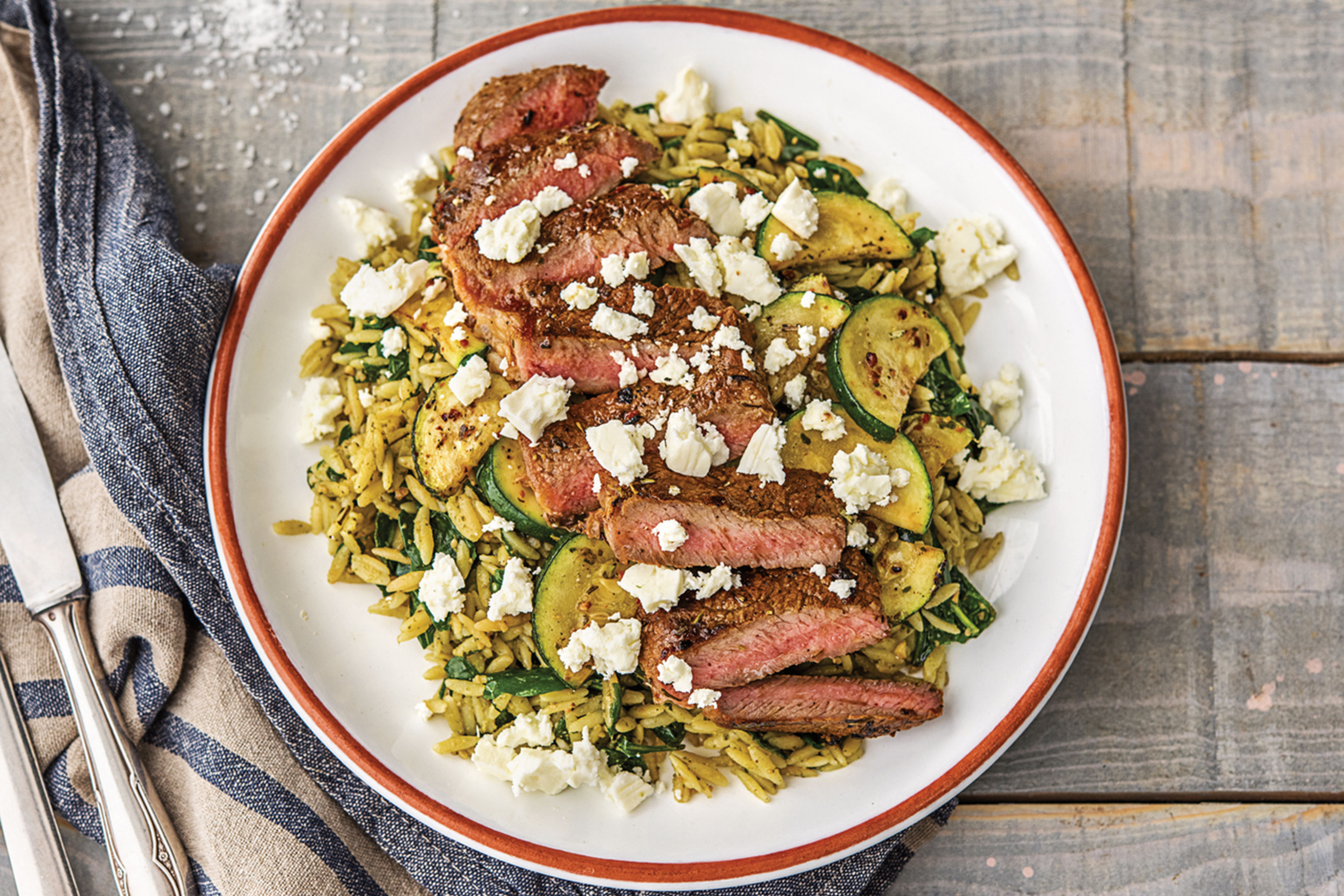 Beef Risoni with Greens and Fetta Recipe | HelloFresh