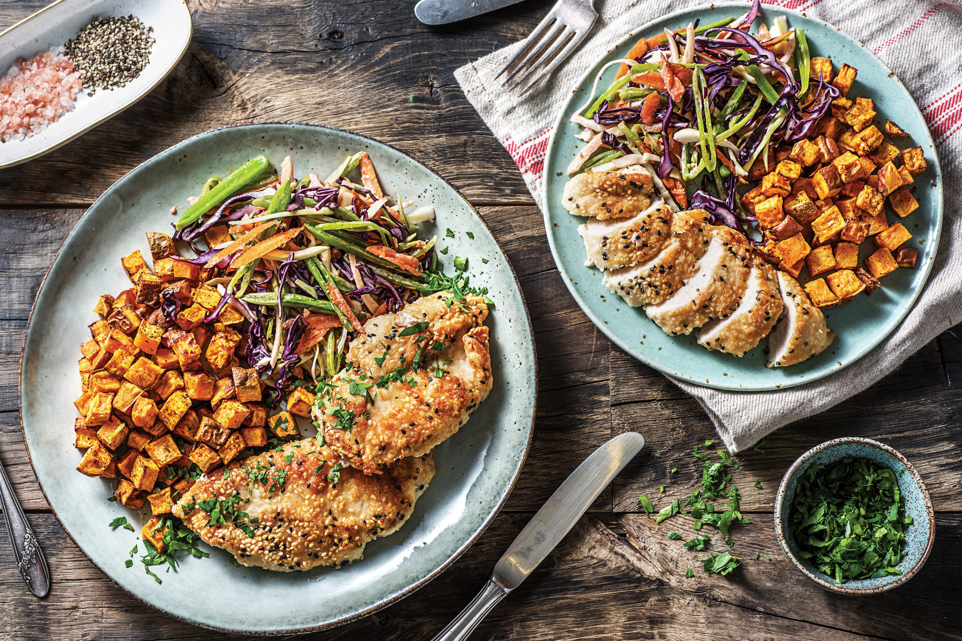 Sesame-Crusted Chicken with Slaw Recipe | HelloFresh