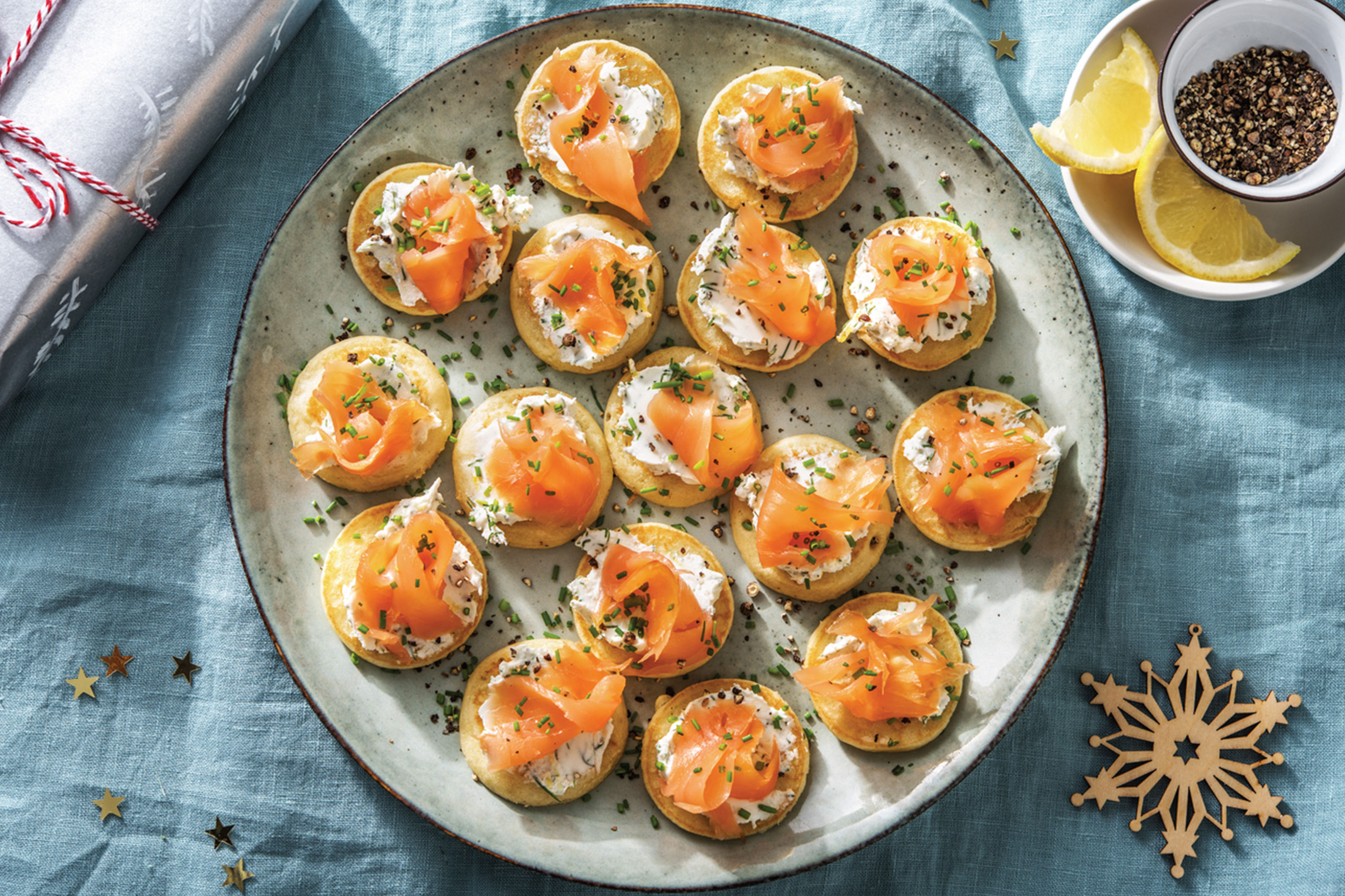 Smoked Salmon & Goat Cheese Blini Recipe | HelloFresh
