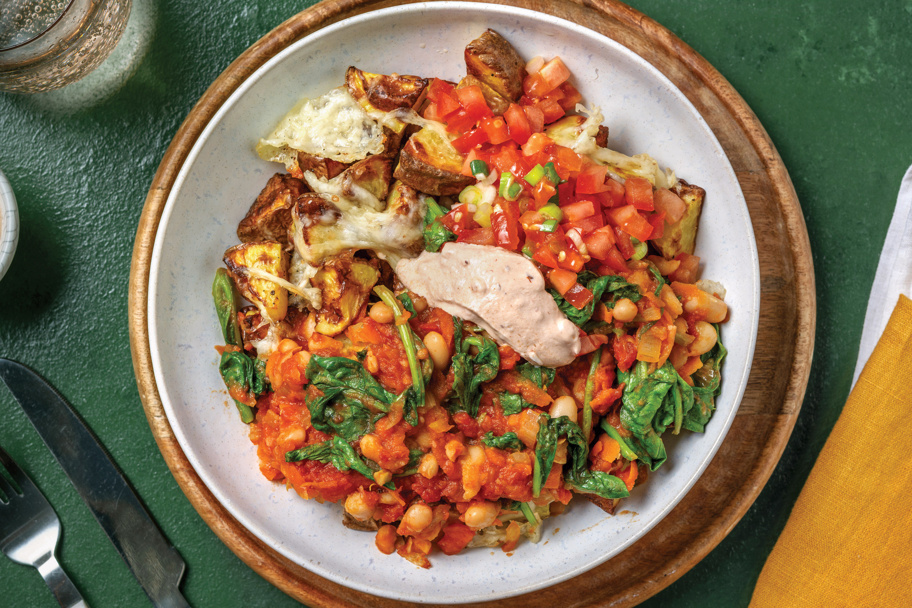 Smokey Bean Chilli & Cheesy Baked Potato Recipe | HelloFresh