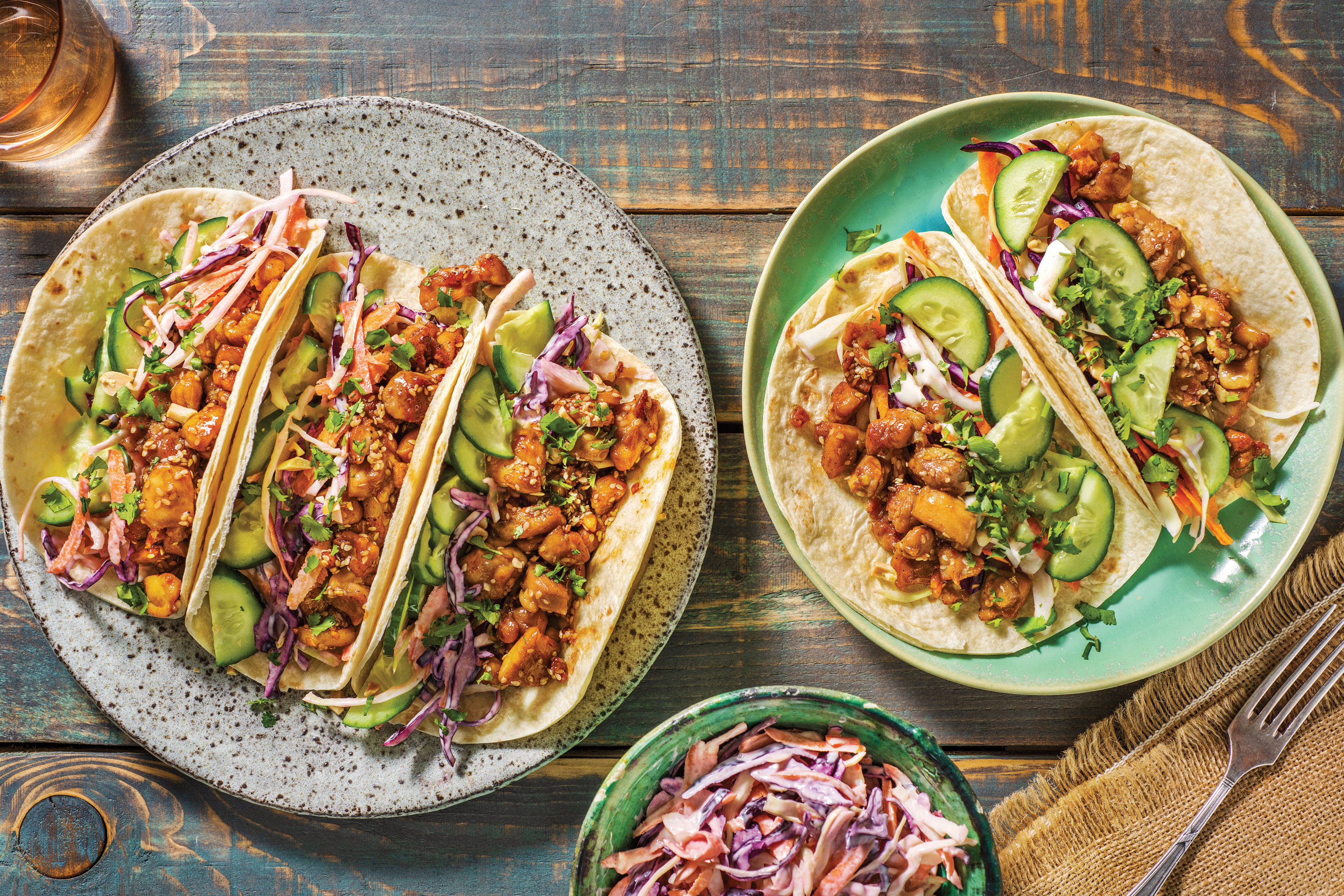 Speedy Chicken Tacos with Creamy Slaw Recipe | HelloFresh