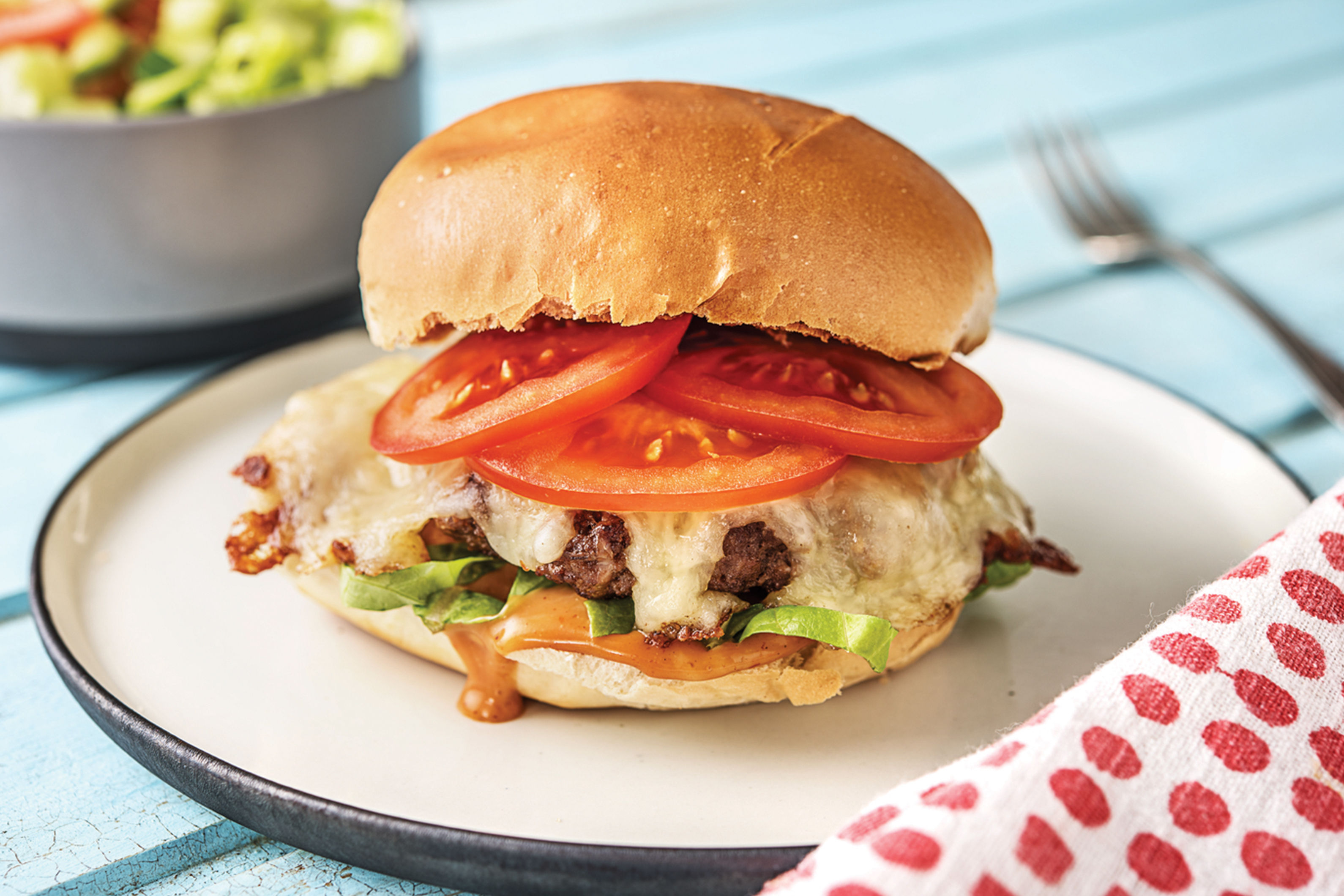 Speedy Beef Smash & Cheddar Burger Recipe | HelloFresh
