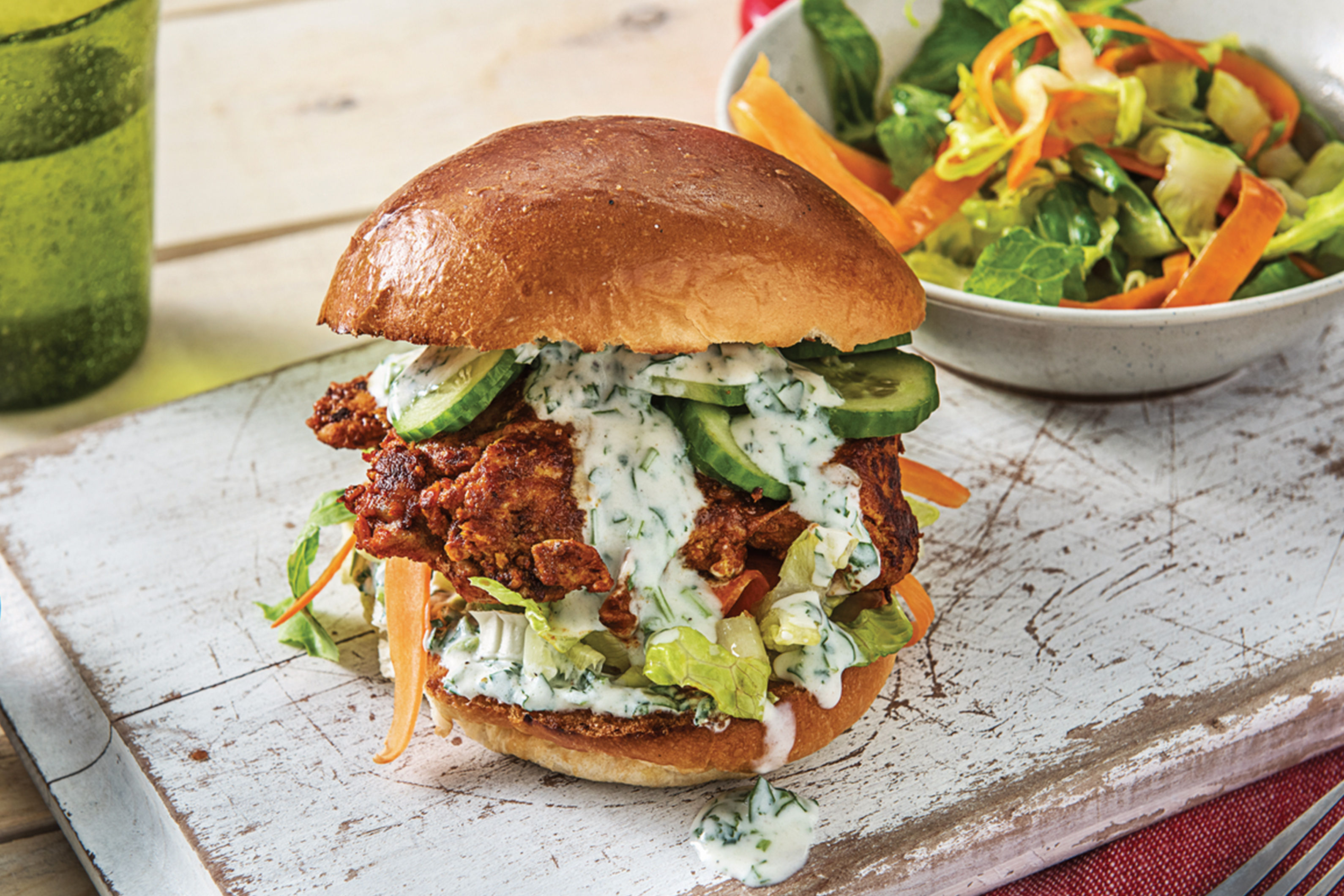 Speedy Tandoori Chicken & Salad Burgers Recipe | HelloFresh