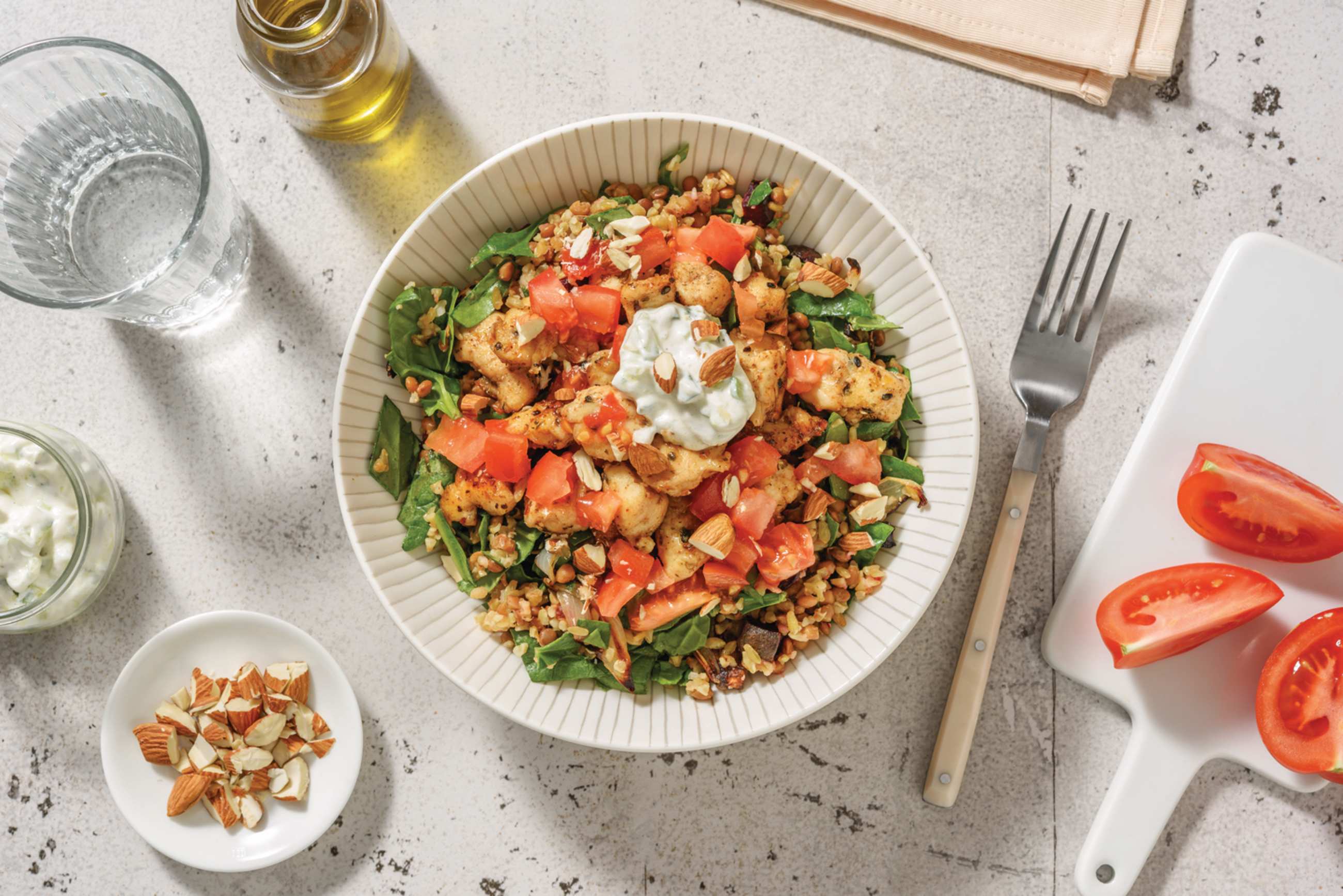 Spiced Chicken & Garlic Lentil Freekeh Recipe | HelloFresh