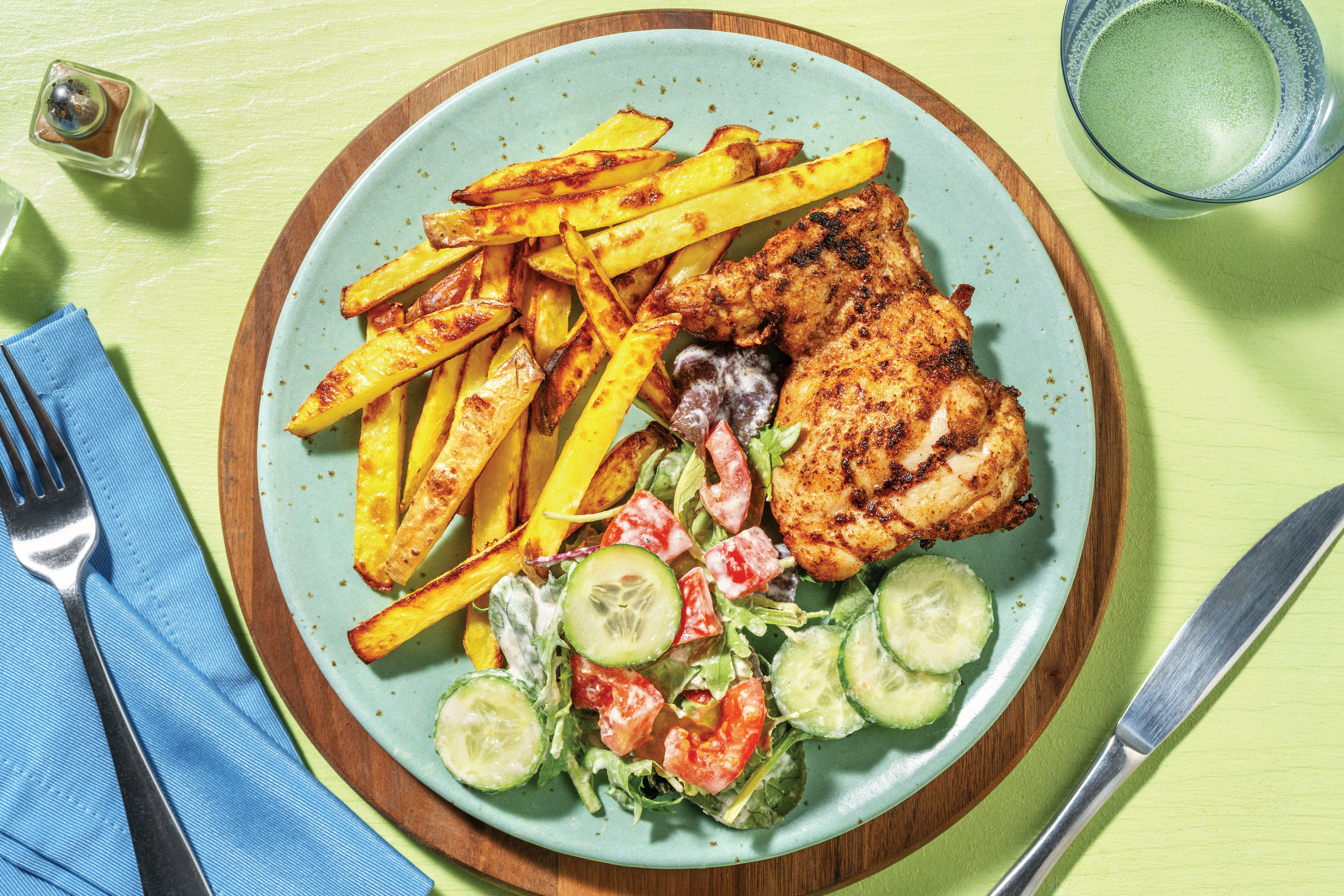 Spiced Chicken & Oven-Baked Fries Recipe | HelloFresh