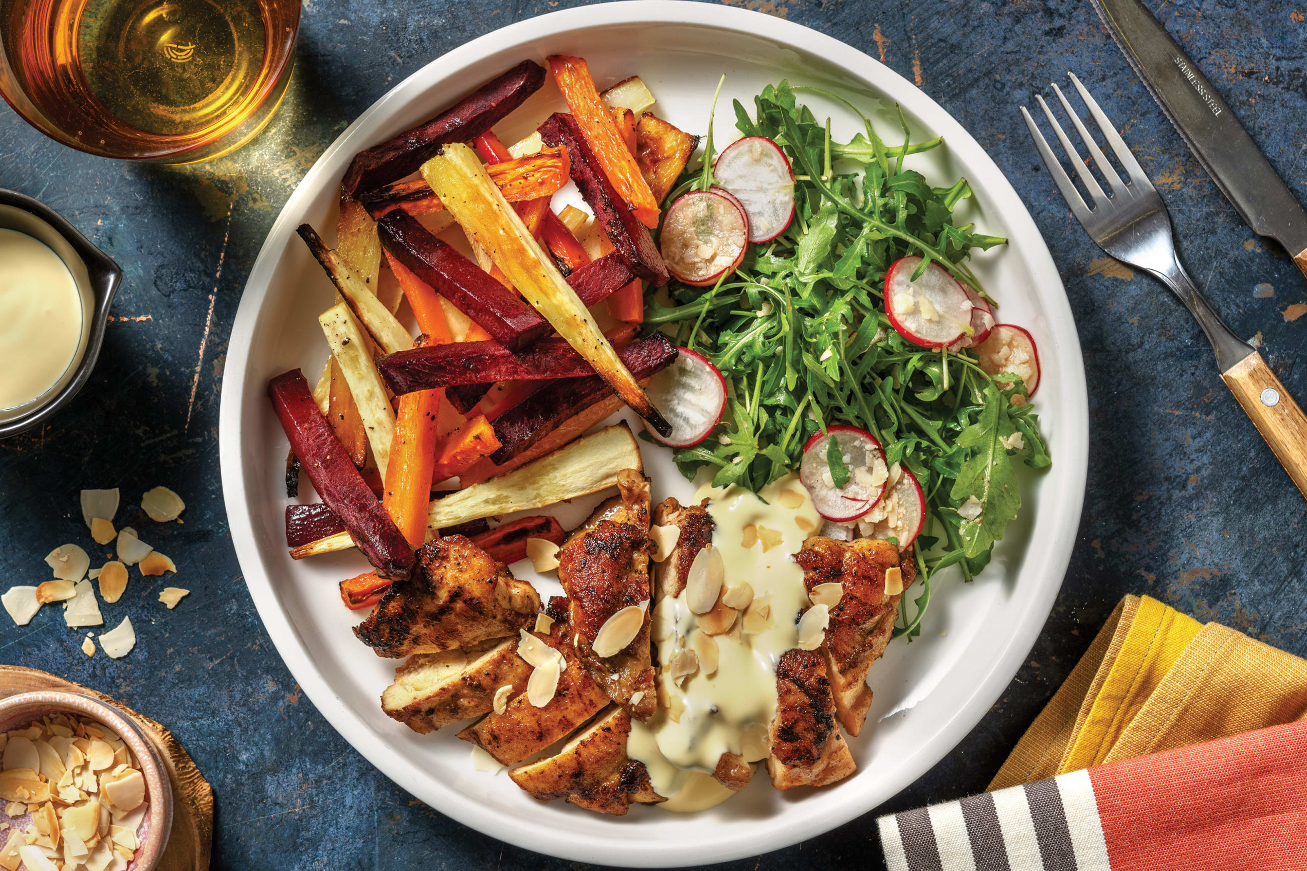 Spiced Chicken & Rainbow Veggie Fries Recipe | HelloFresh
