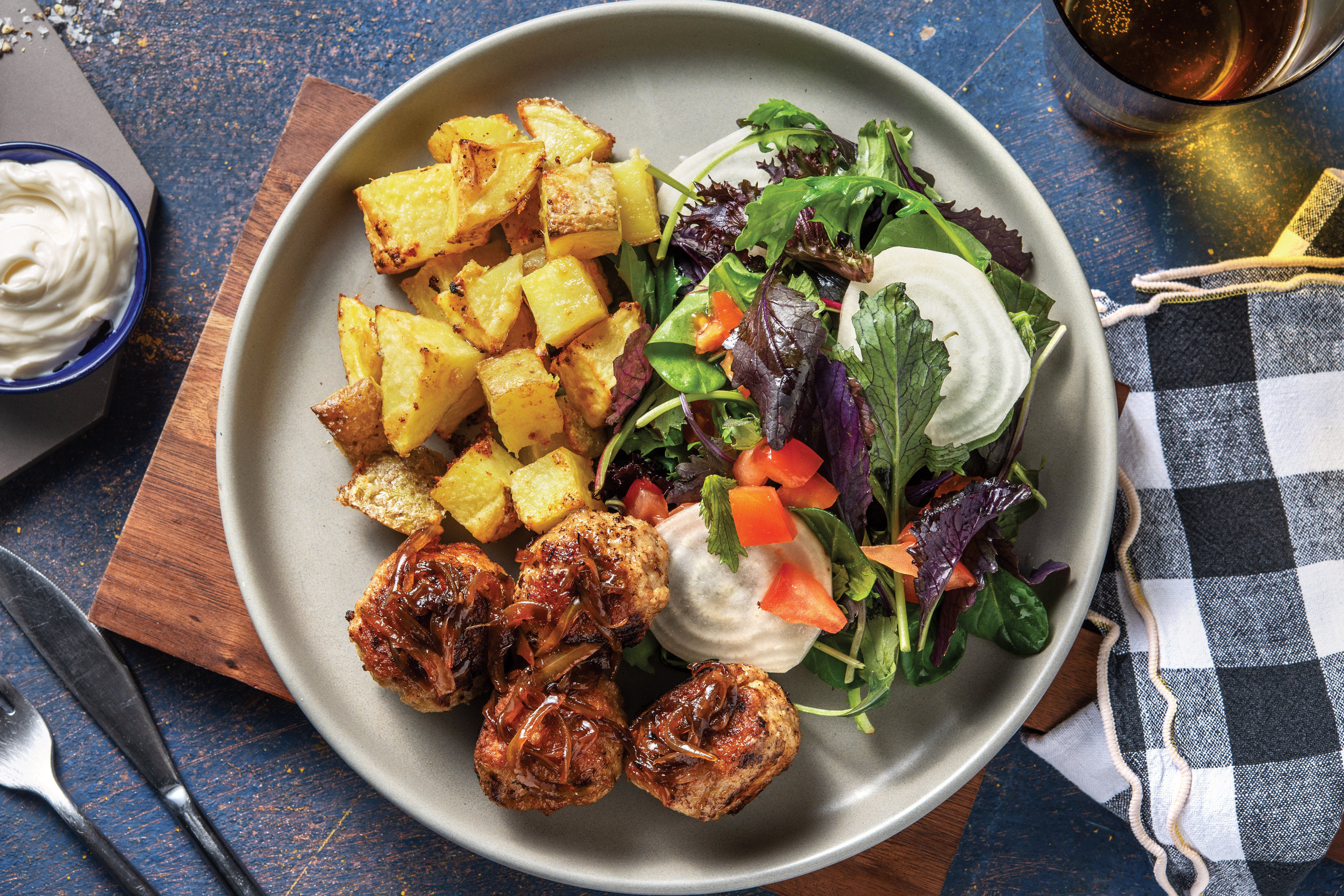 Spiced Pork Meatballs & Caramelised Onion Recipe | HelloFresh