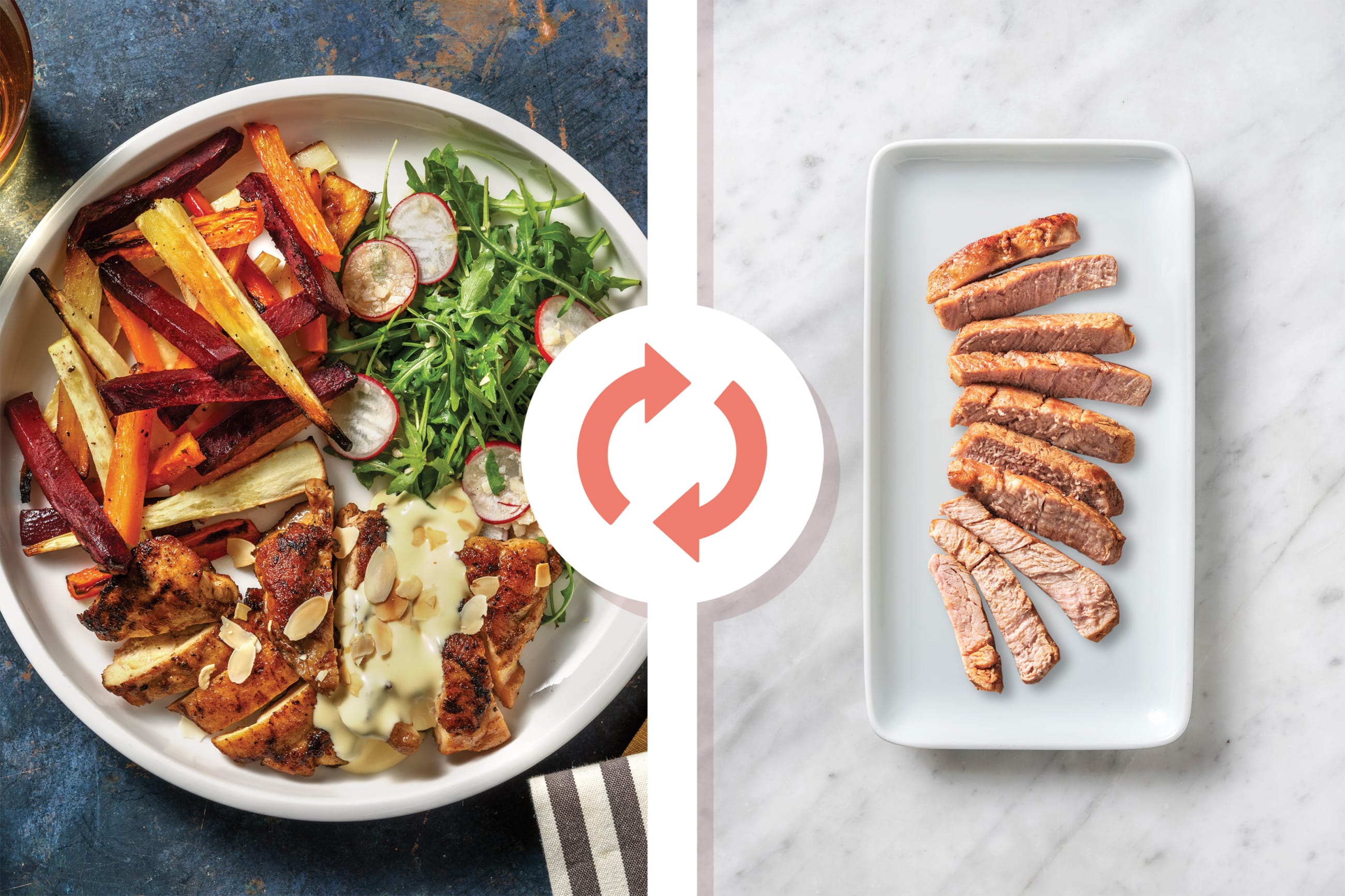 Spiced Pork & Rainbow Veggie Fries Recipe | HelloFresh