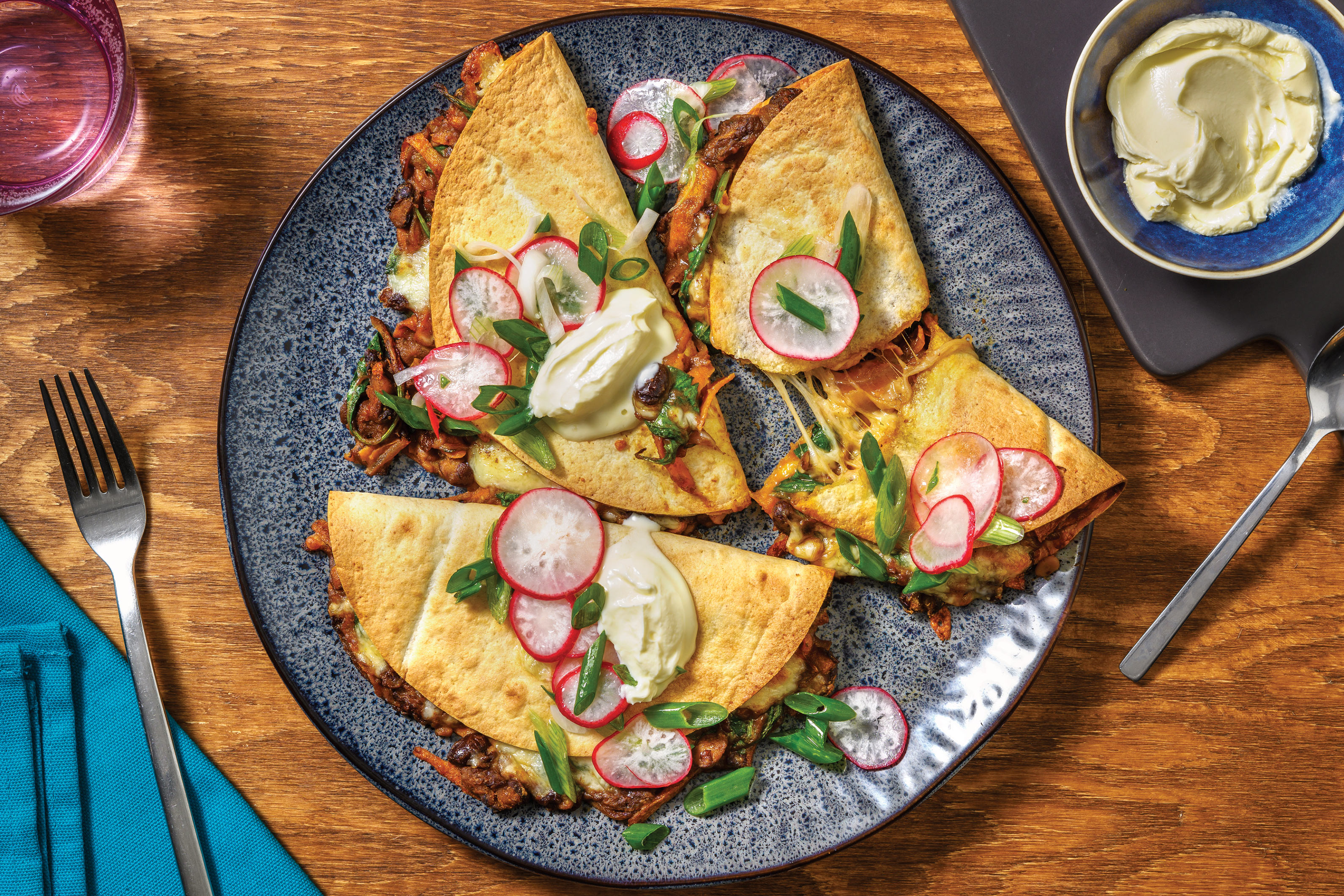 Cheesy Black Bean & Spinach Quesadillas Recipe | HelloFresh