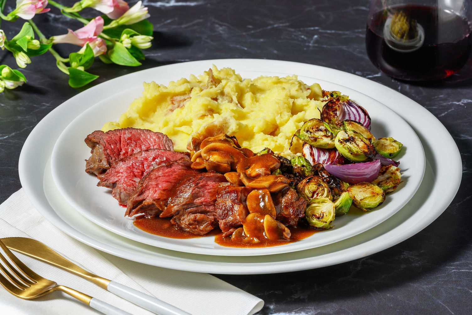 Steak in Balsamic Mushroom Sauce Recipe | HelloFresh