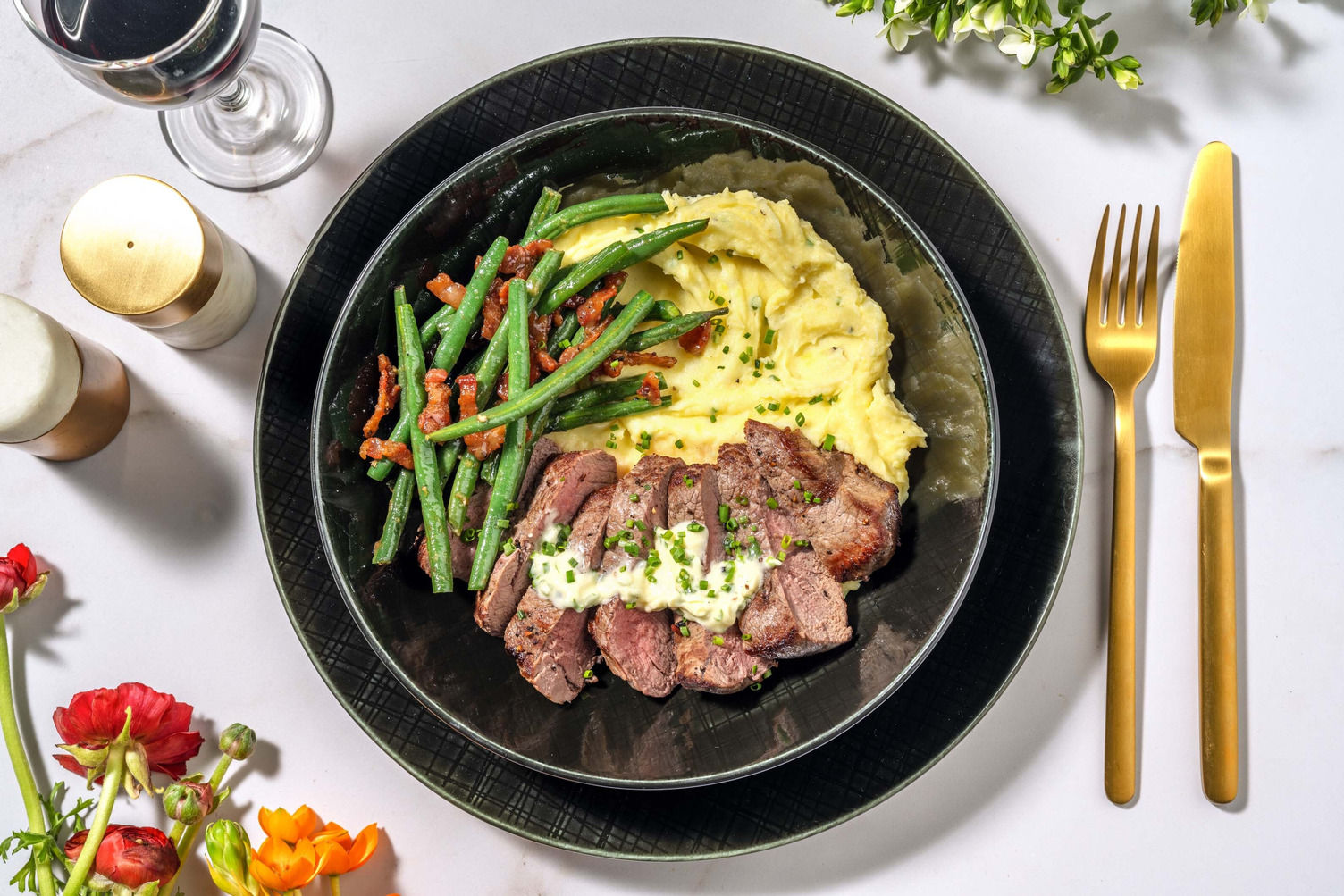 Steaks and Herb Butter Recipe | HelloFresh
