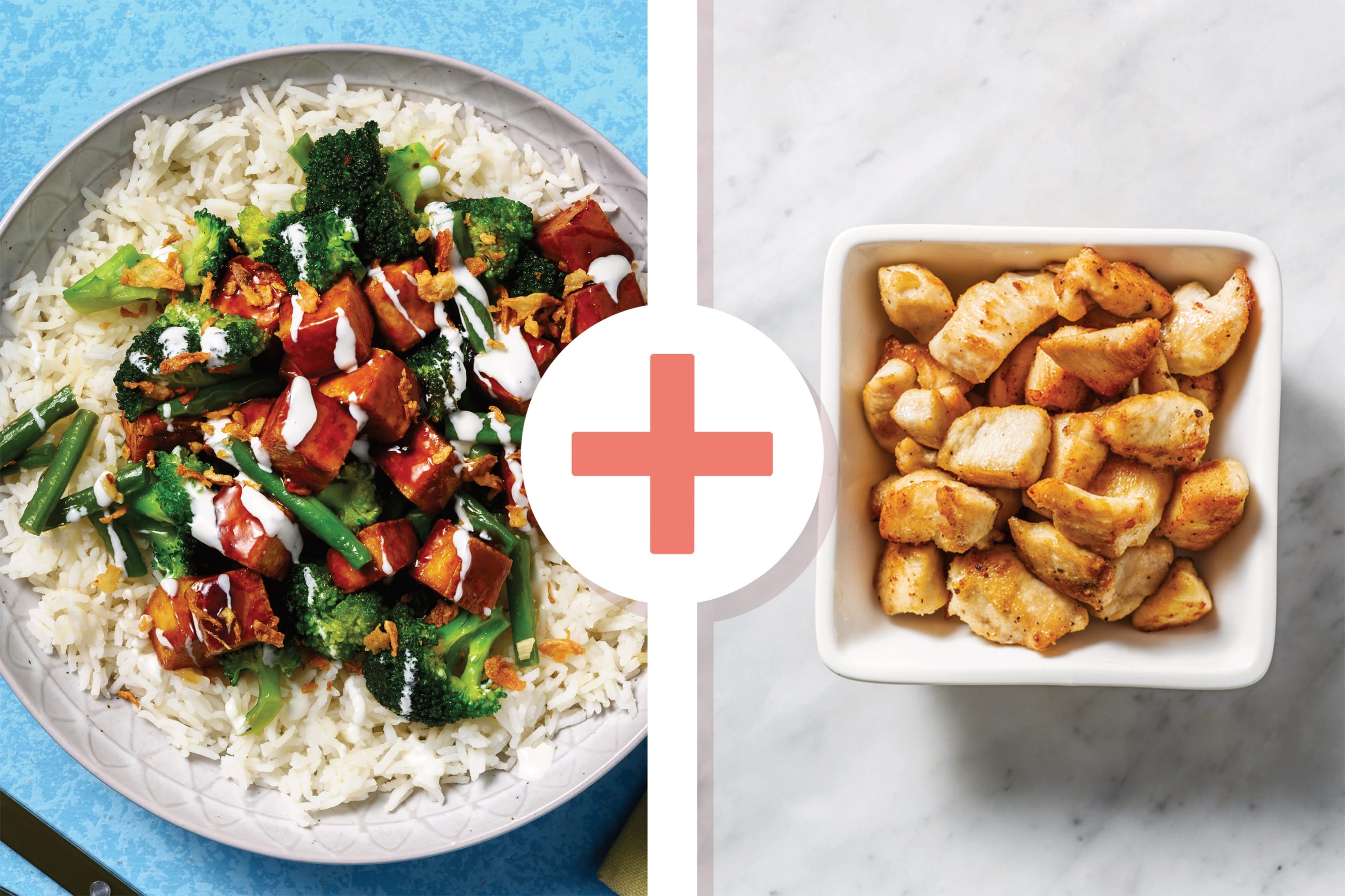 Sticky Chicken, Tofu & Garlicky Greens Stir-Fry Recipe | HelloFresh