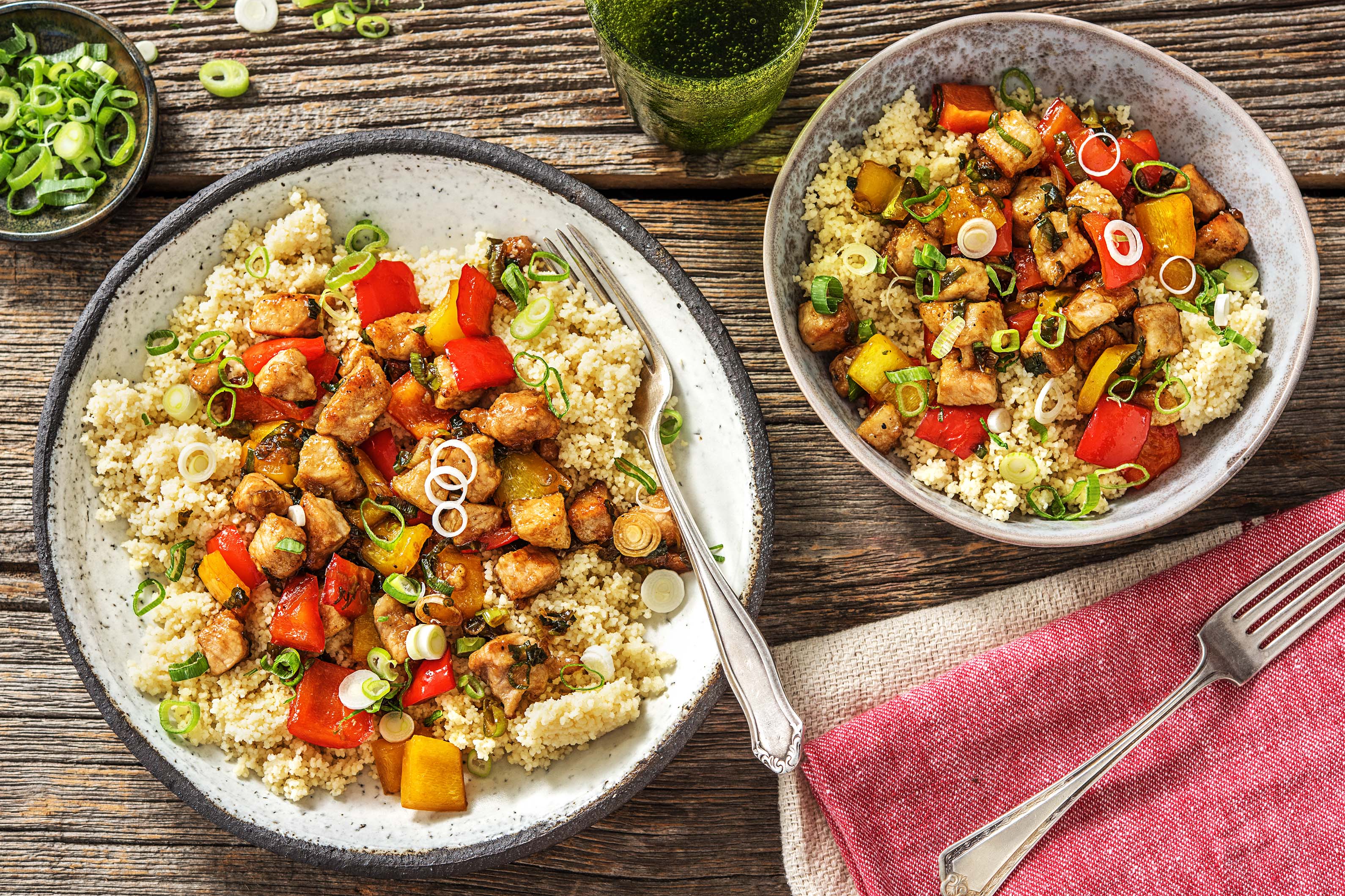 Sticky Pork with Red and Yellow Peppers & Basmati Rice Recipe | HelloFresh