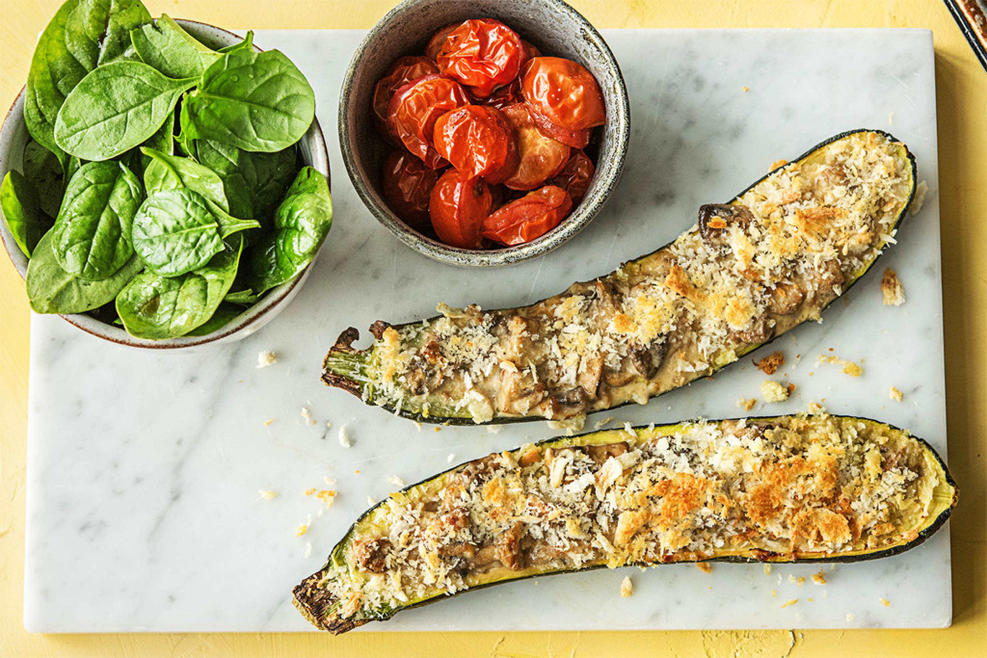Mushroom Stuffed Courgette Recipe | HelloFresh