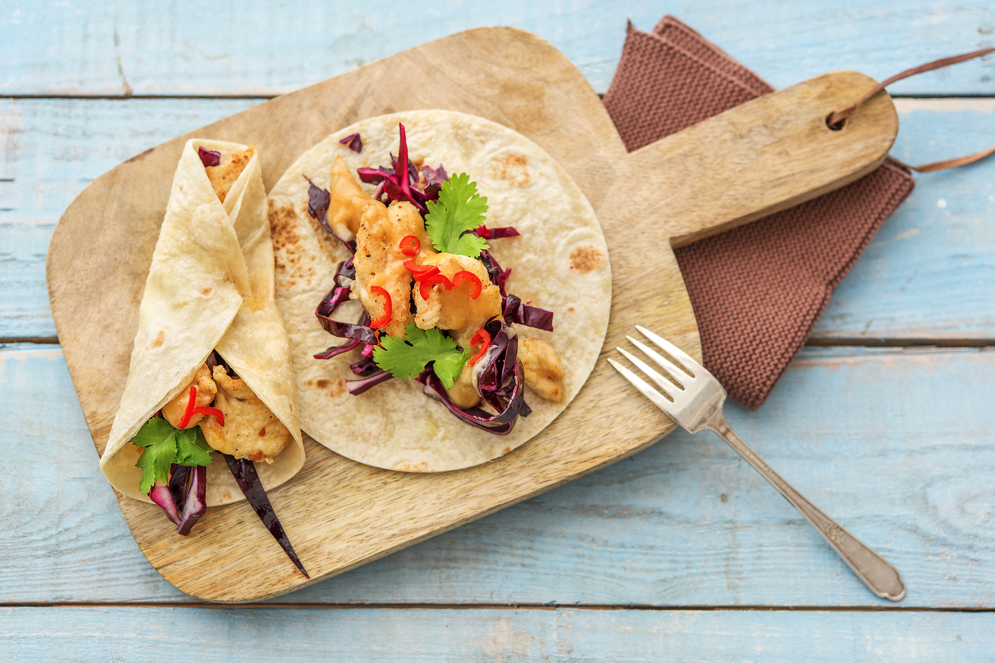 Chicken & Cabbage Slaw Tacos with Mango Mayonnaise Recipe | HelloFresh