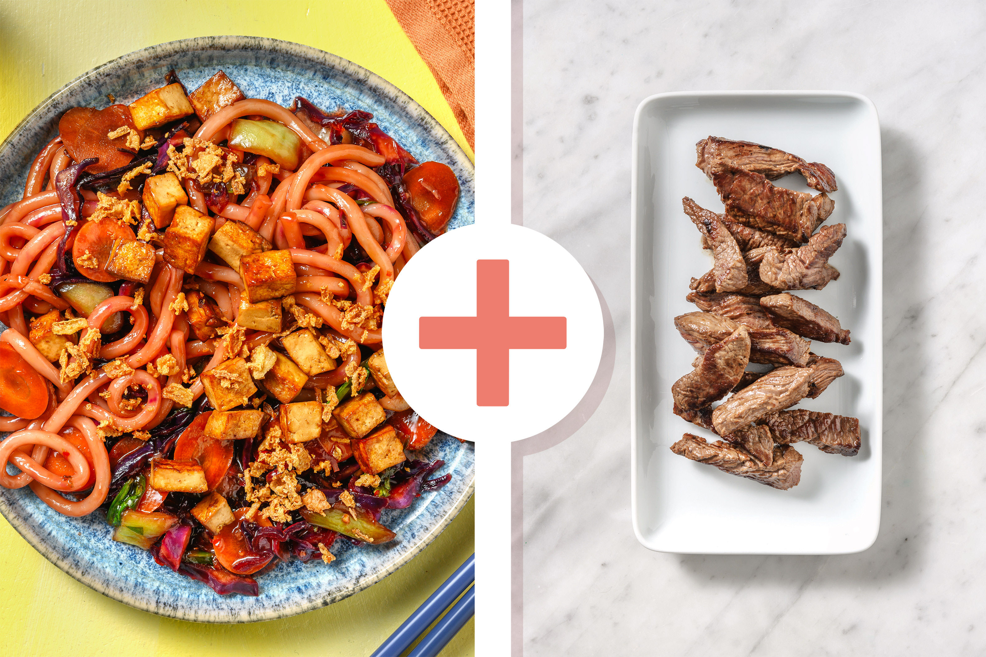 Sweet-Soy Beef, Tofu & Chilli Jam Noodles Recipe | HelloFresh