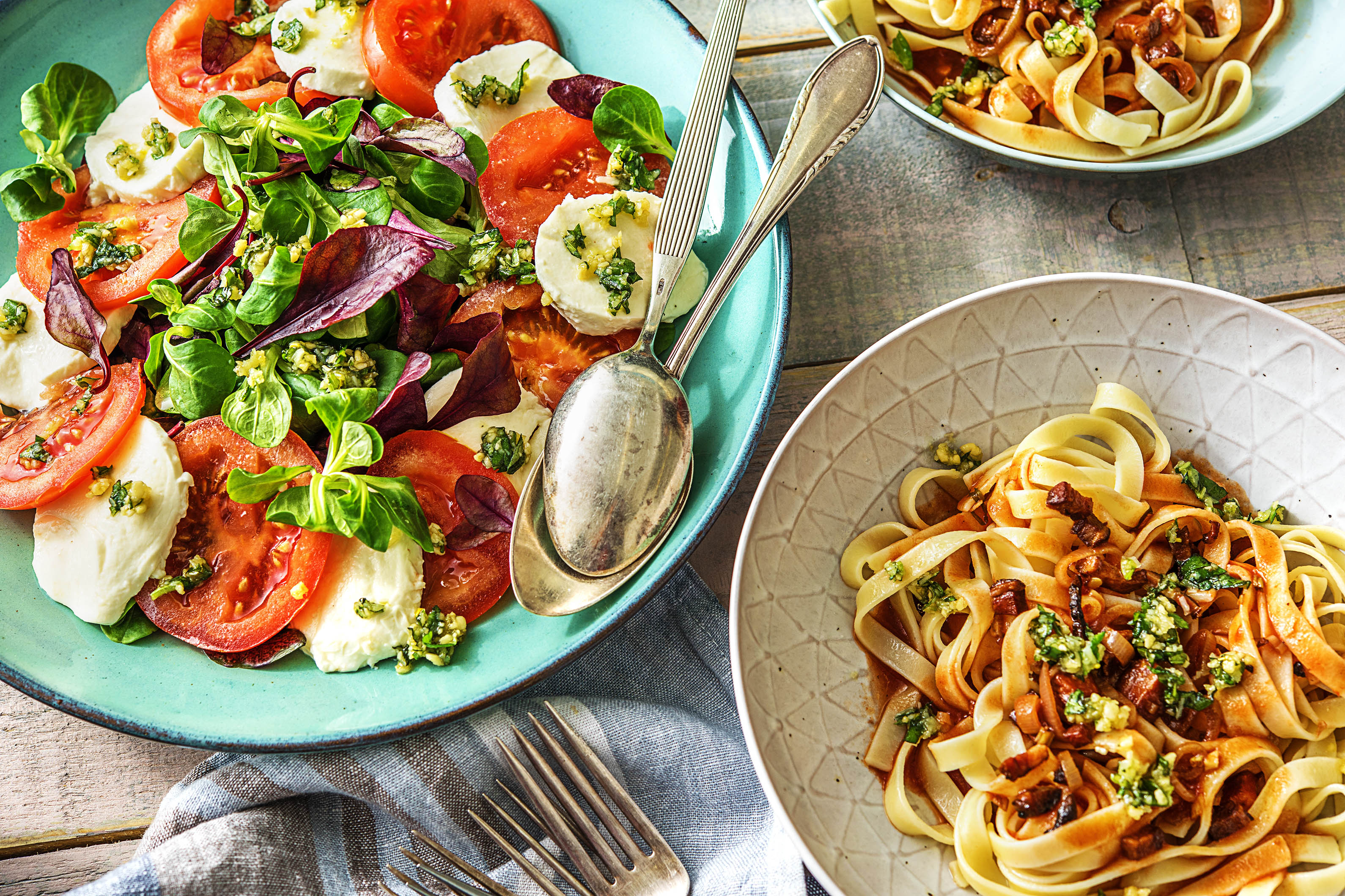 Tagliatelle with Caprese Salad Recipe | HelloFresh