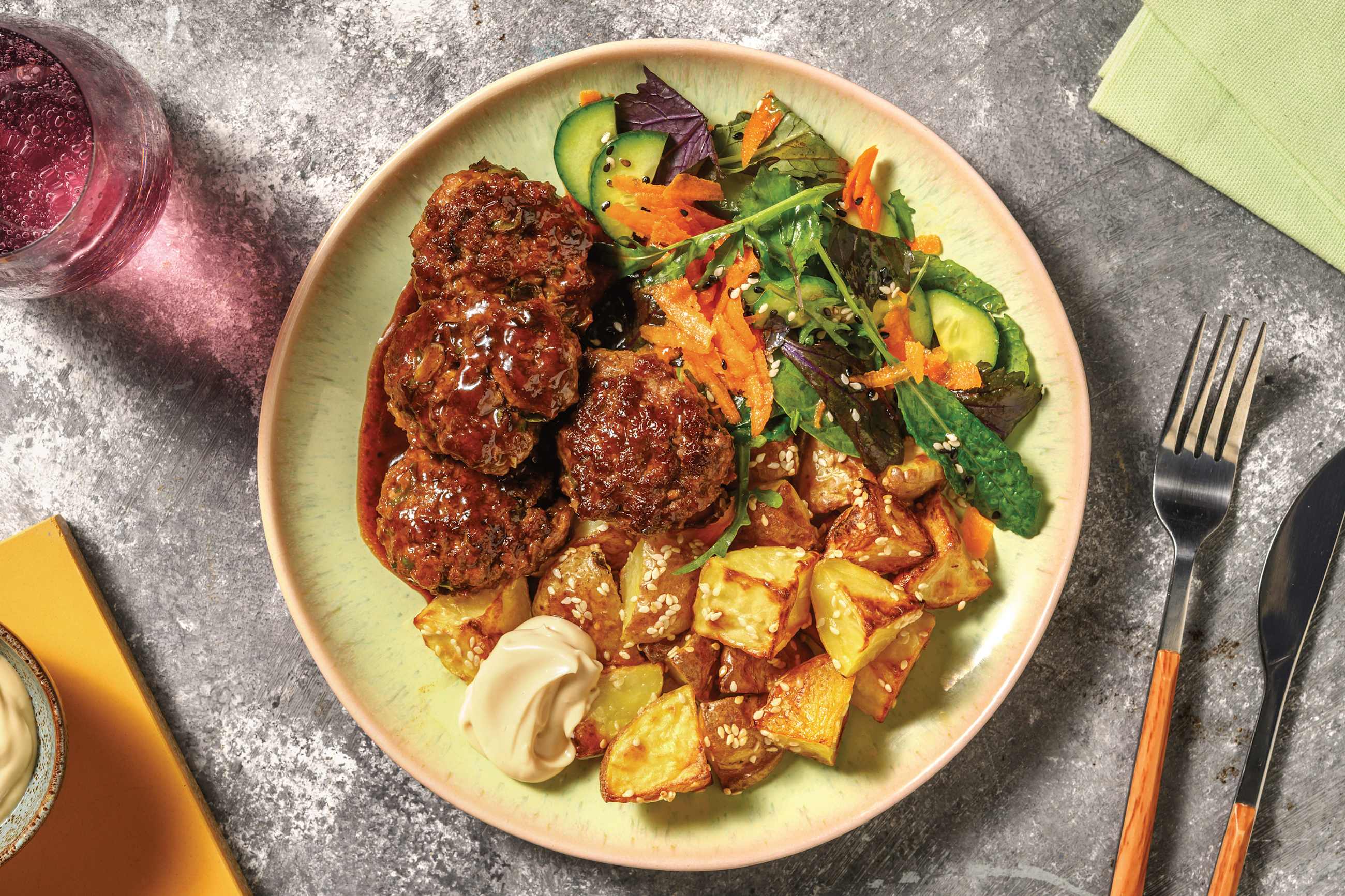 Teriyaki-Glazed Beef Rissoles Recipe | HelloFresh