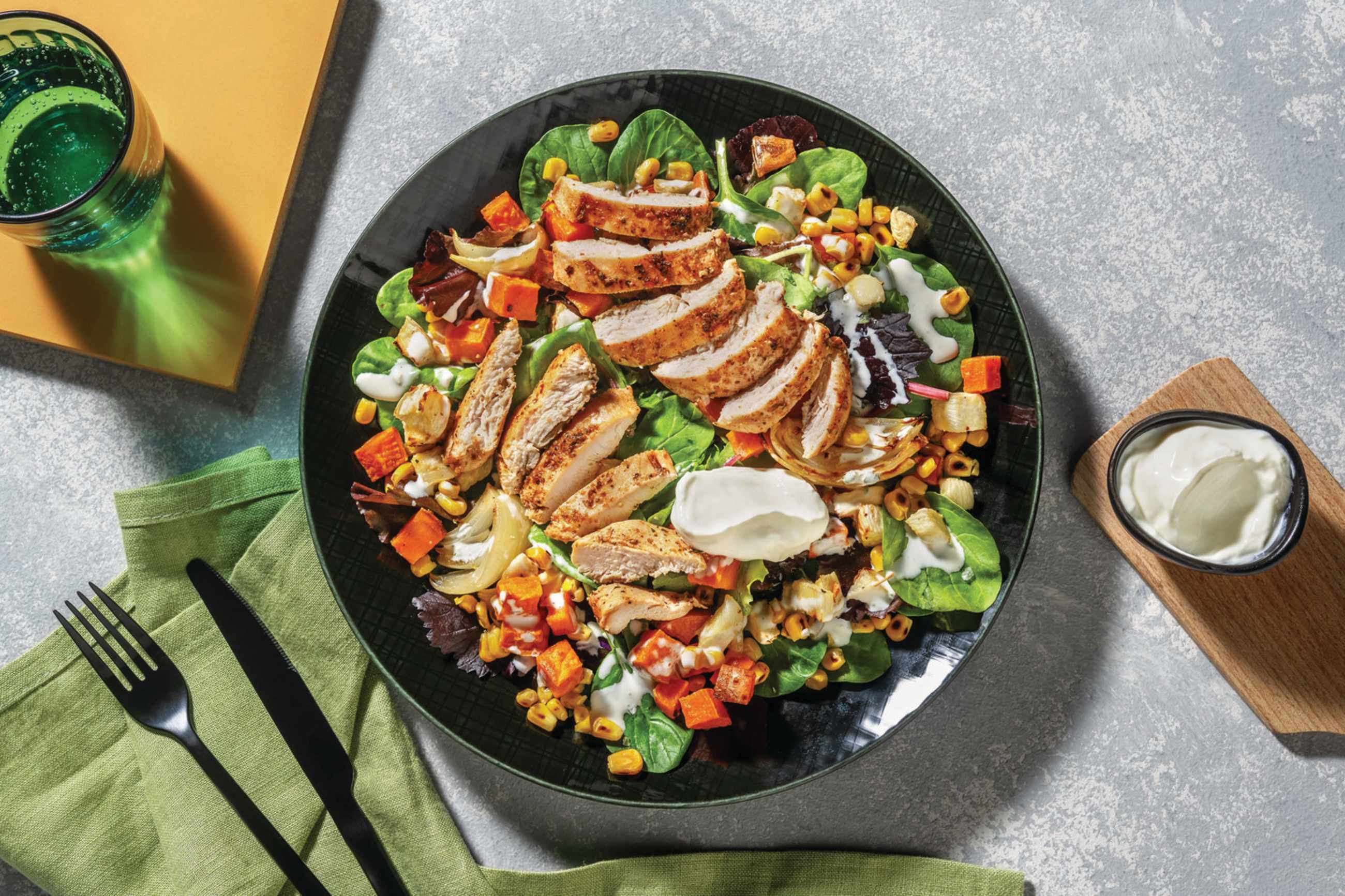 Tex-Mex Chicken & Roast Veggie Salad Recipe | HelloFresh